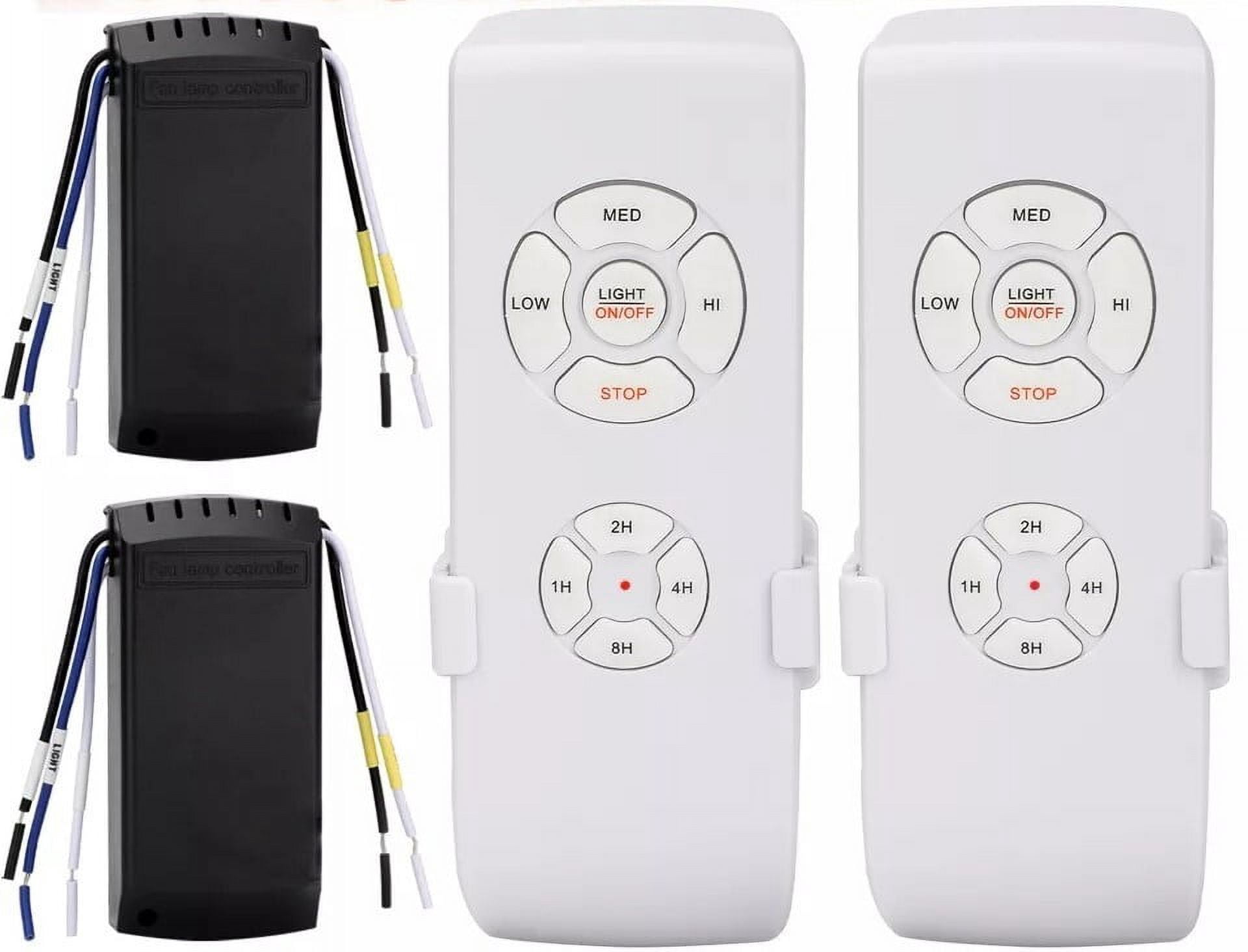 2x Universal Ceiling Fan Lamp Light Wireless Timing Remote Control ...