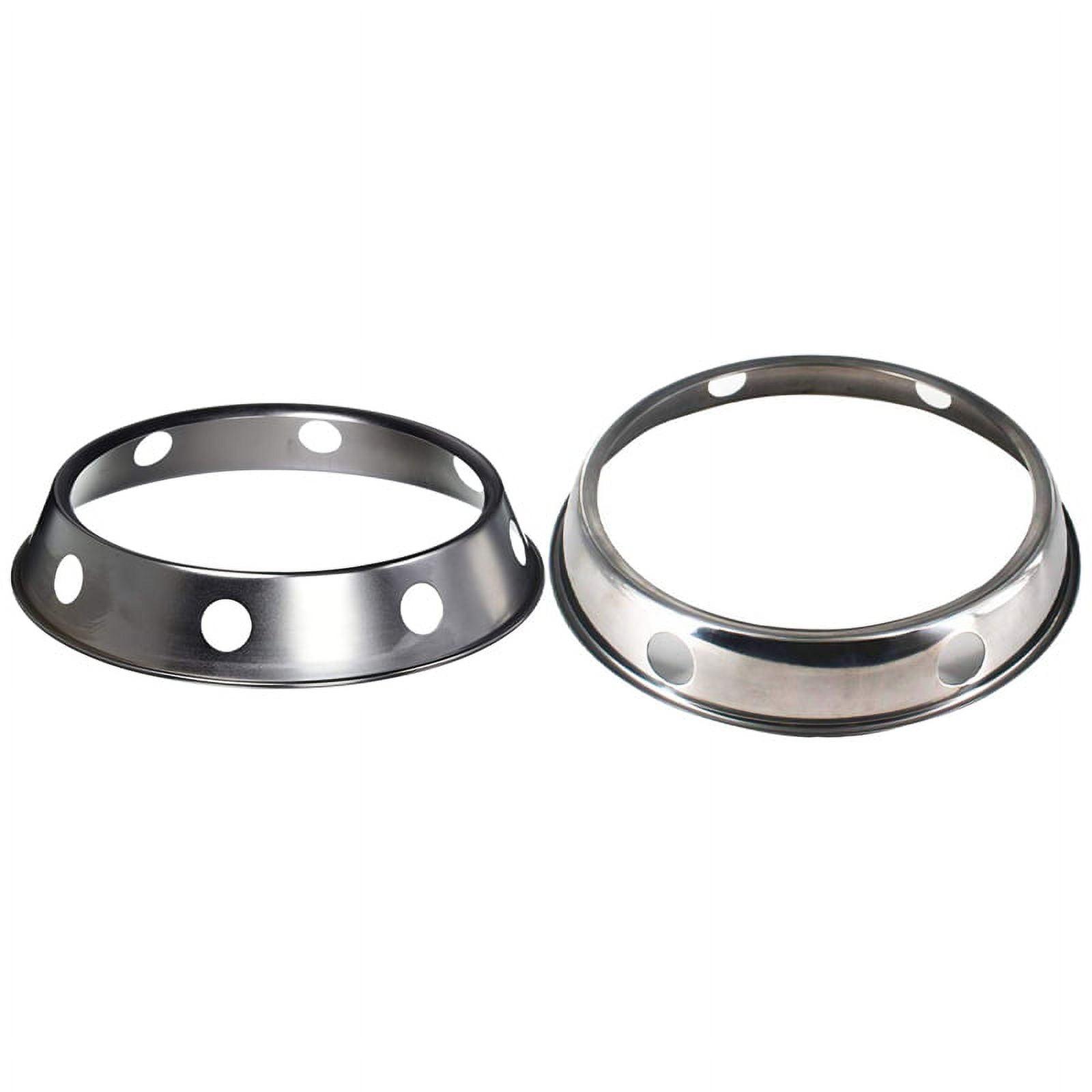 2x Universal Wok Pan Support Rack Stand Wok Ring/Metallic Round Bottom ...