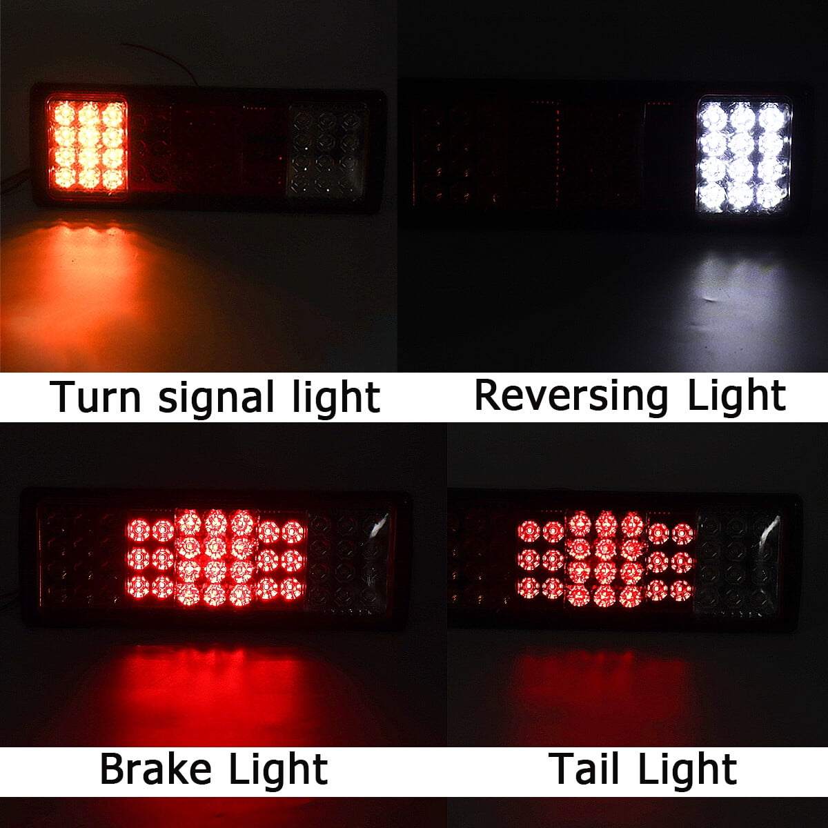 2x Utility Trailer LED Tail Light Kit Stop Rear Brake Turn Indicator ...