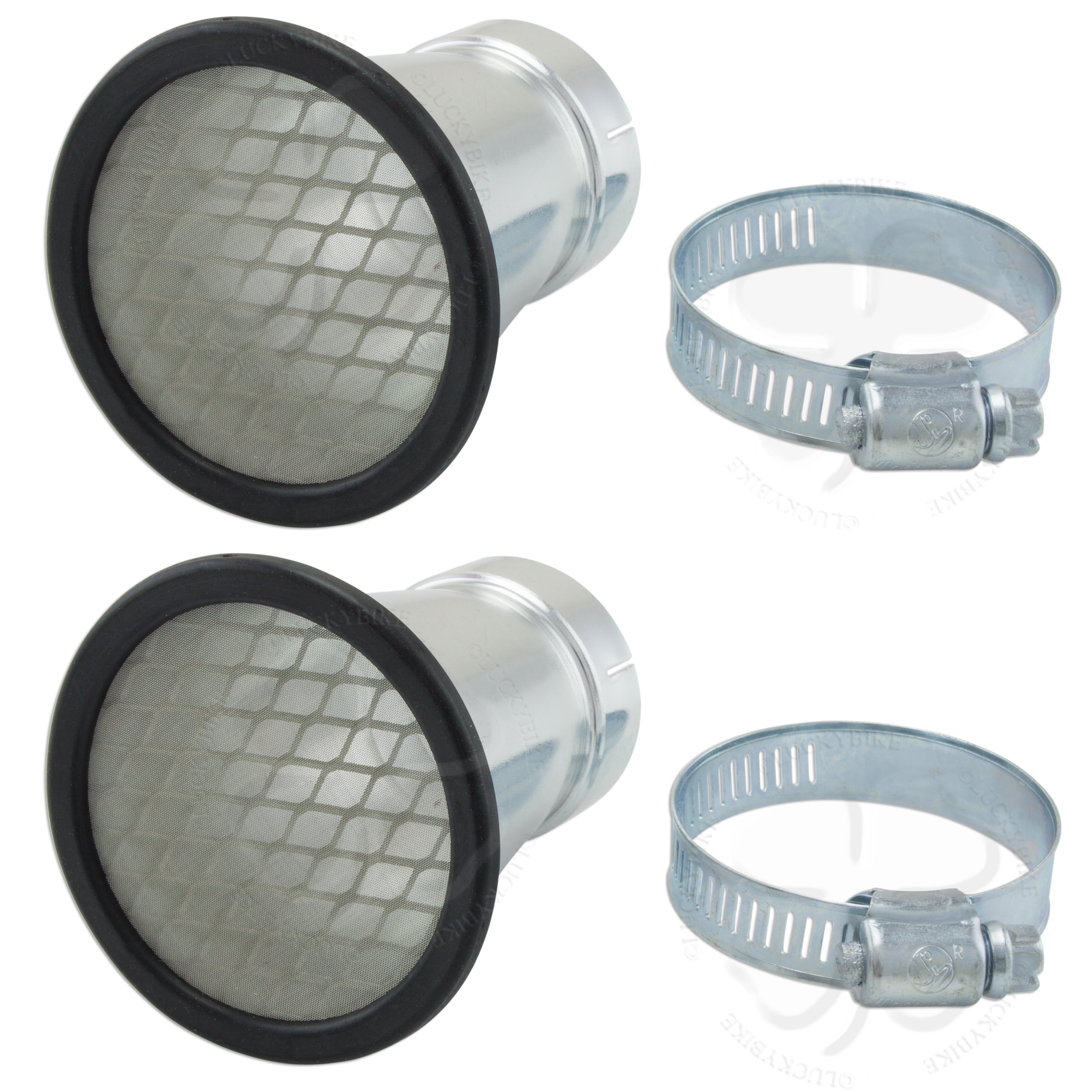 2x Velocity Stack 35mm 1 3/8 Universal Carb Air Horn Clamp On Mesh ...