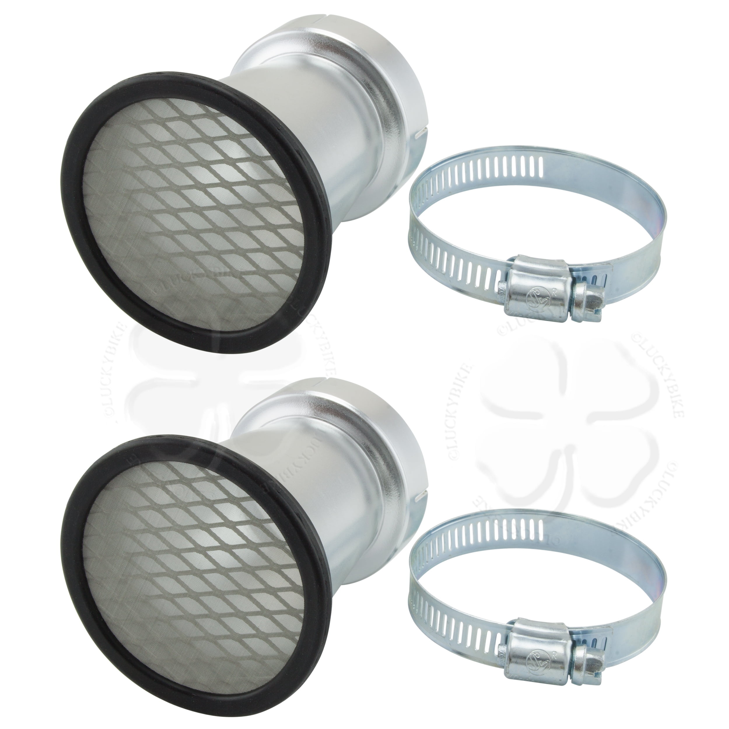 2x Velocity Stacks 52mm 2 inch Universal Carb Air Horn Clamp On Mesh ...