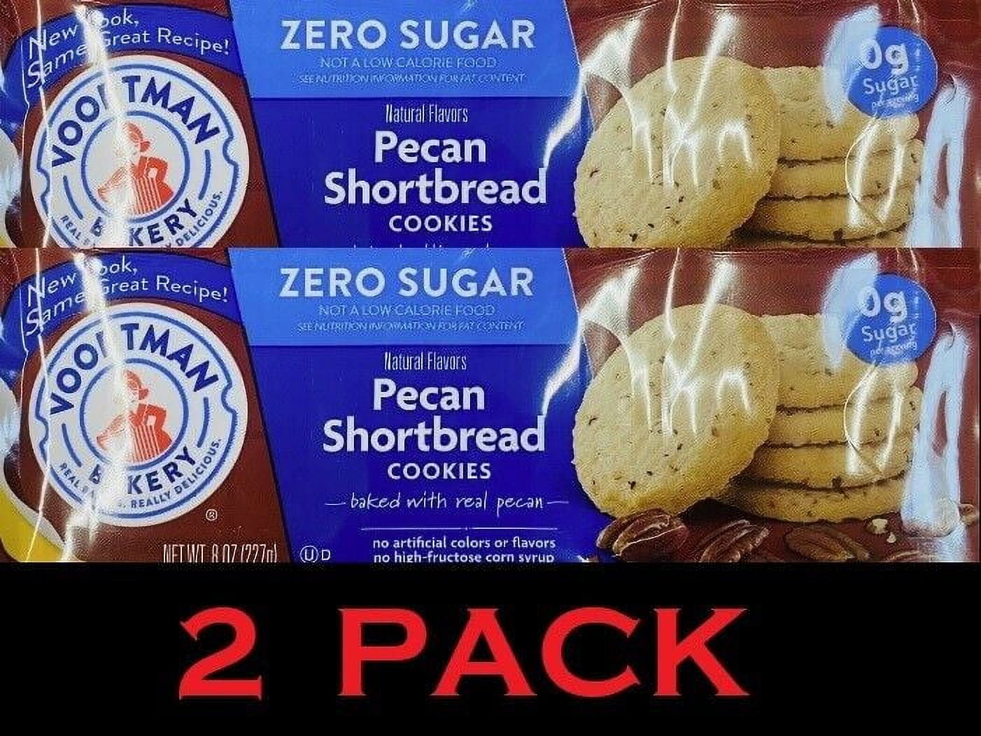 2x Voortman Bakery ZERO SUGAR PECAN SHORTBREAD Cookies 8 Oz Pack NEW ...