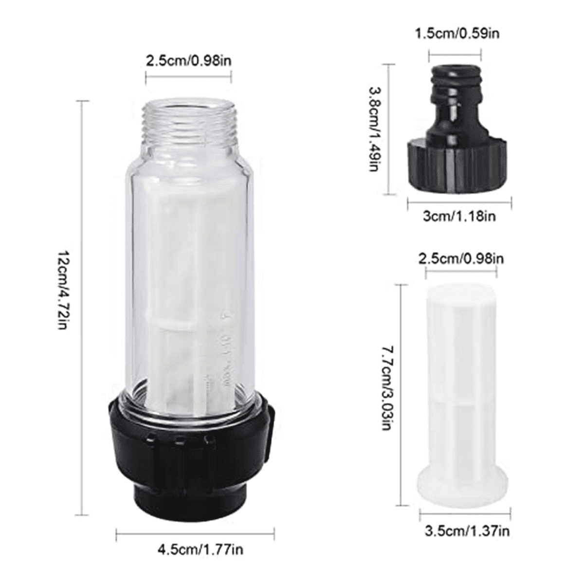 2x Water Filter Garden Hose, 3/4 Inch Water Pre-Filter Water Filter Set ...