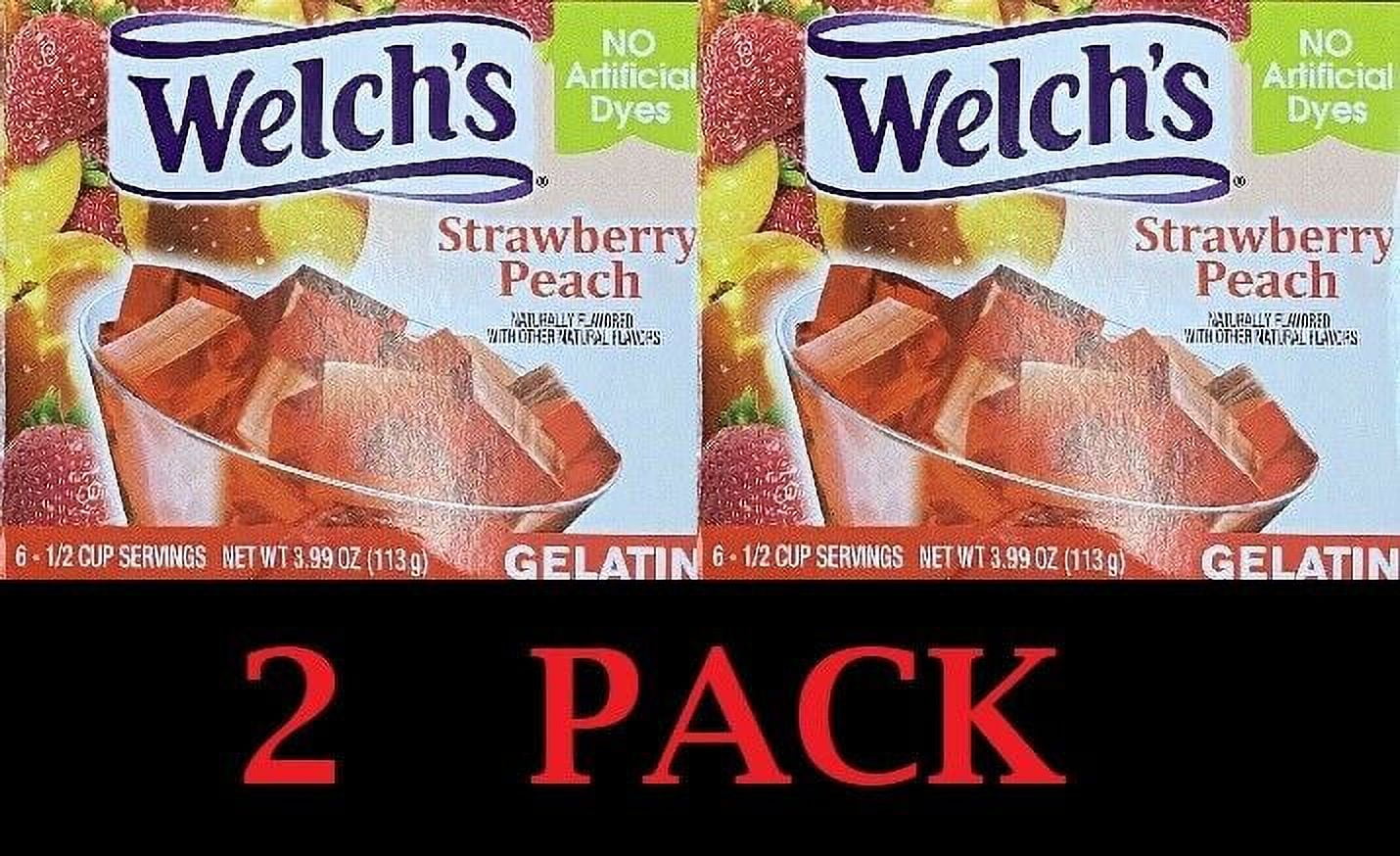 2x Welch's STRAWBERRY PEACH Jello Gelatin Dessert 3.99 oz Box - NEW - 2 ...
