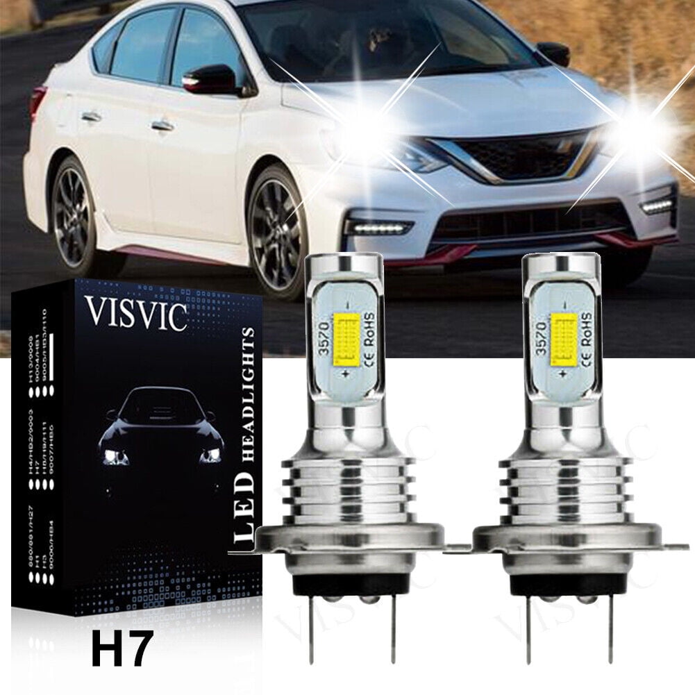 2x White 100W LED High Beam Bulbs For Hyundai Elantra Santa Fe Sonata ...
