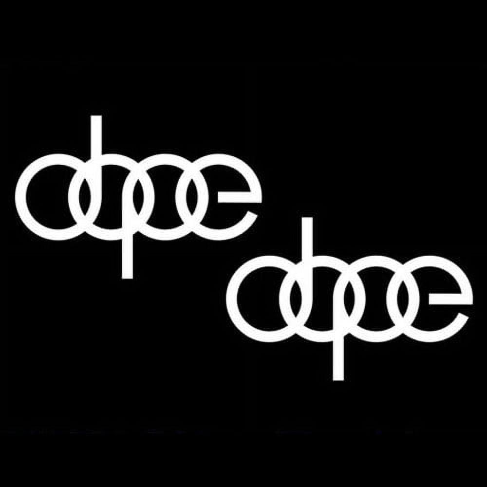 2x White Cool JDM Euro Drift Race Dope Car Window Die-Cut Vinyl Decals ...