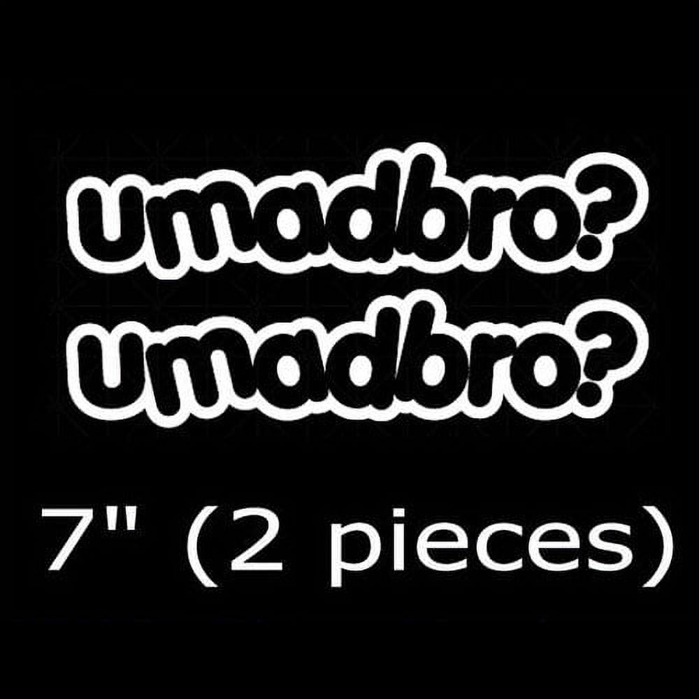2x White JDM Euro umadbro? Car Drifting - U Mad Bro? - Vinyl Decal ...