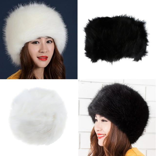 2x Women Cossack Hat Faux Caps Luxury Premium Winter Russian Hat ...