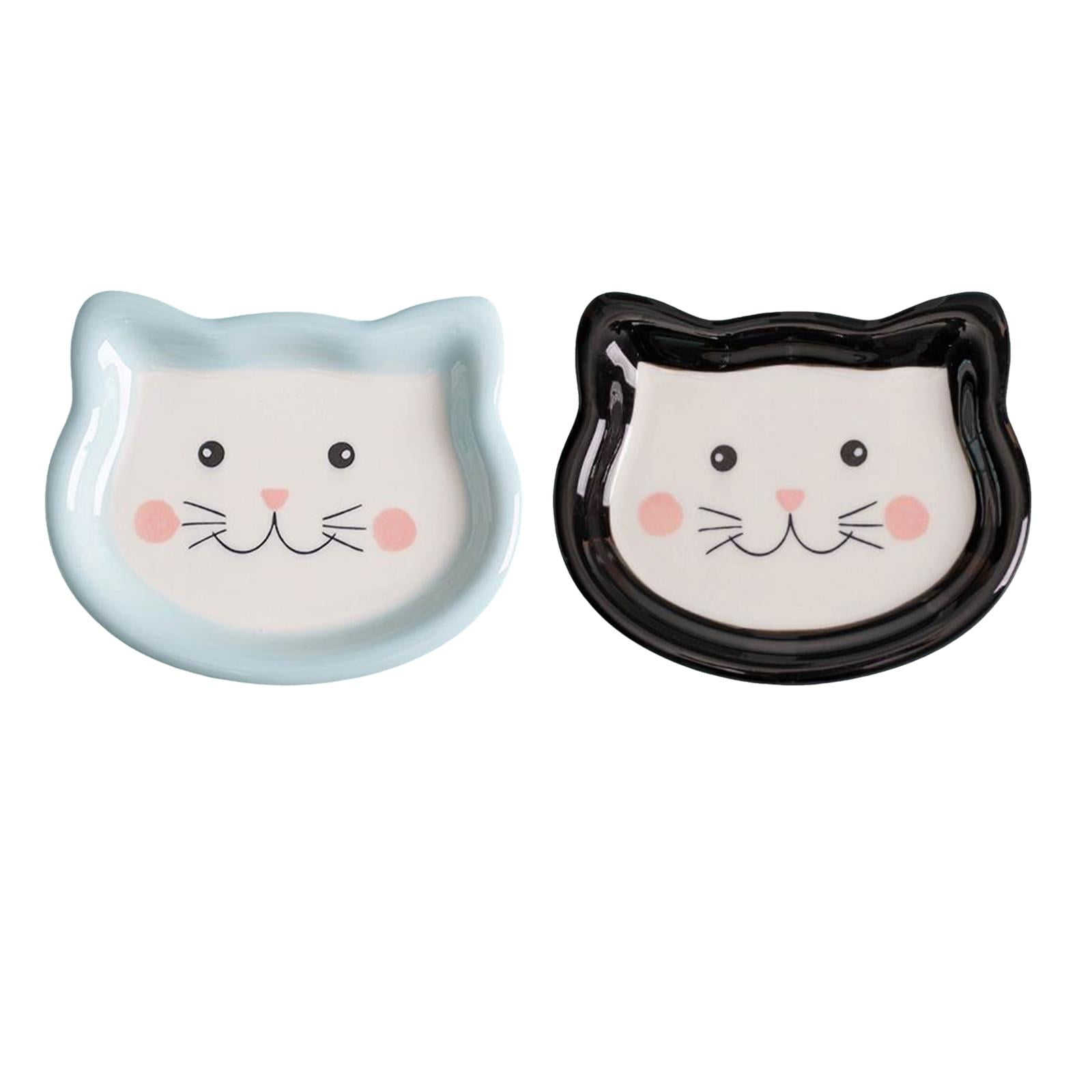 2x cat Bowl Dish Pet Feeding Plate Chinchilla Bowl Ceramics - Walmart.com