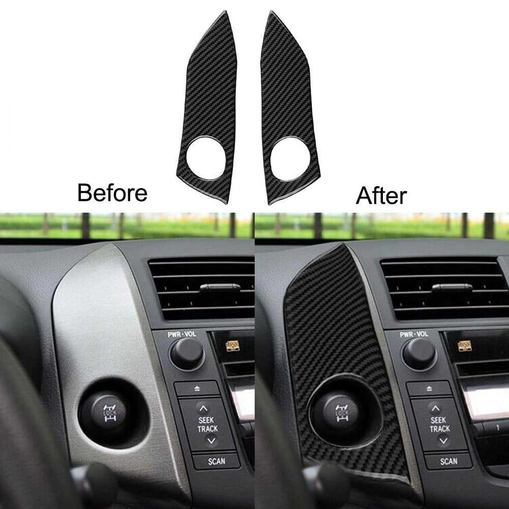 2x For Toyota RAV4 2006-2012 Carbon Fiber Central Console Side Panel ...