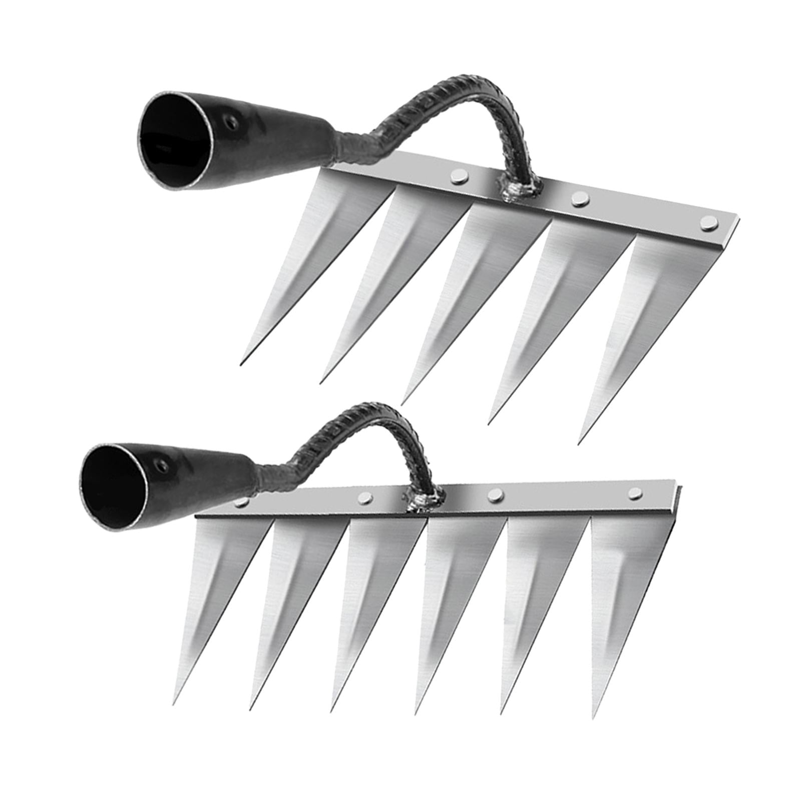 2x ing Hoe Rake Harrow Gardening Ground Loosening Planting Seeding Hand ...