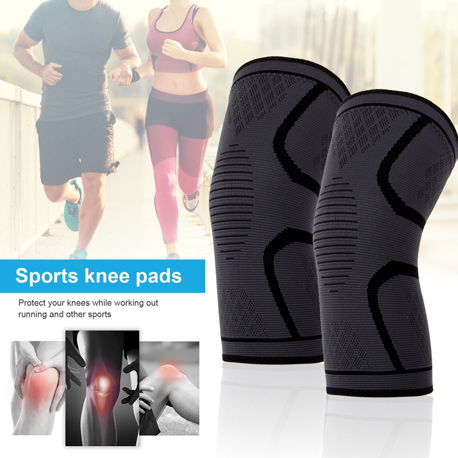 2x knee bandages, sports bandage, knee protector, knee support, knee ...
