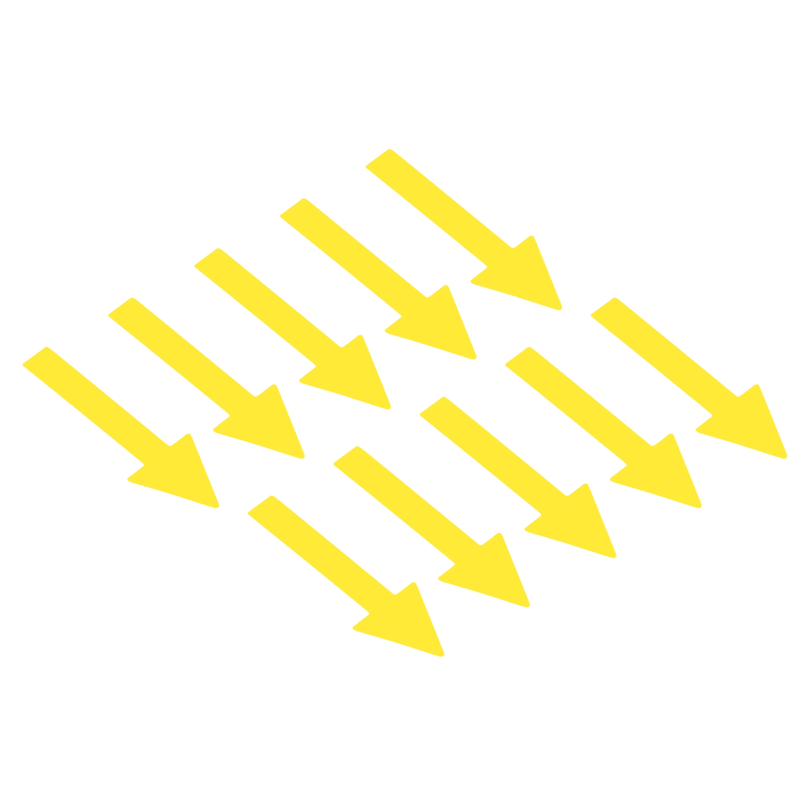 2x0.6" Arrow Sticker Directional Sign PVC Adhesive Removable Floor ...