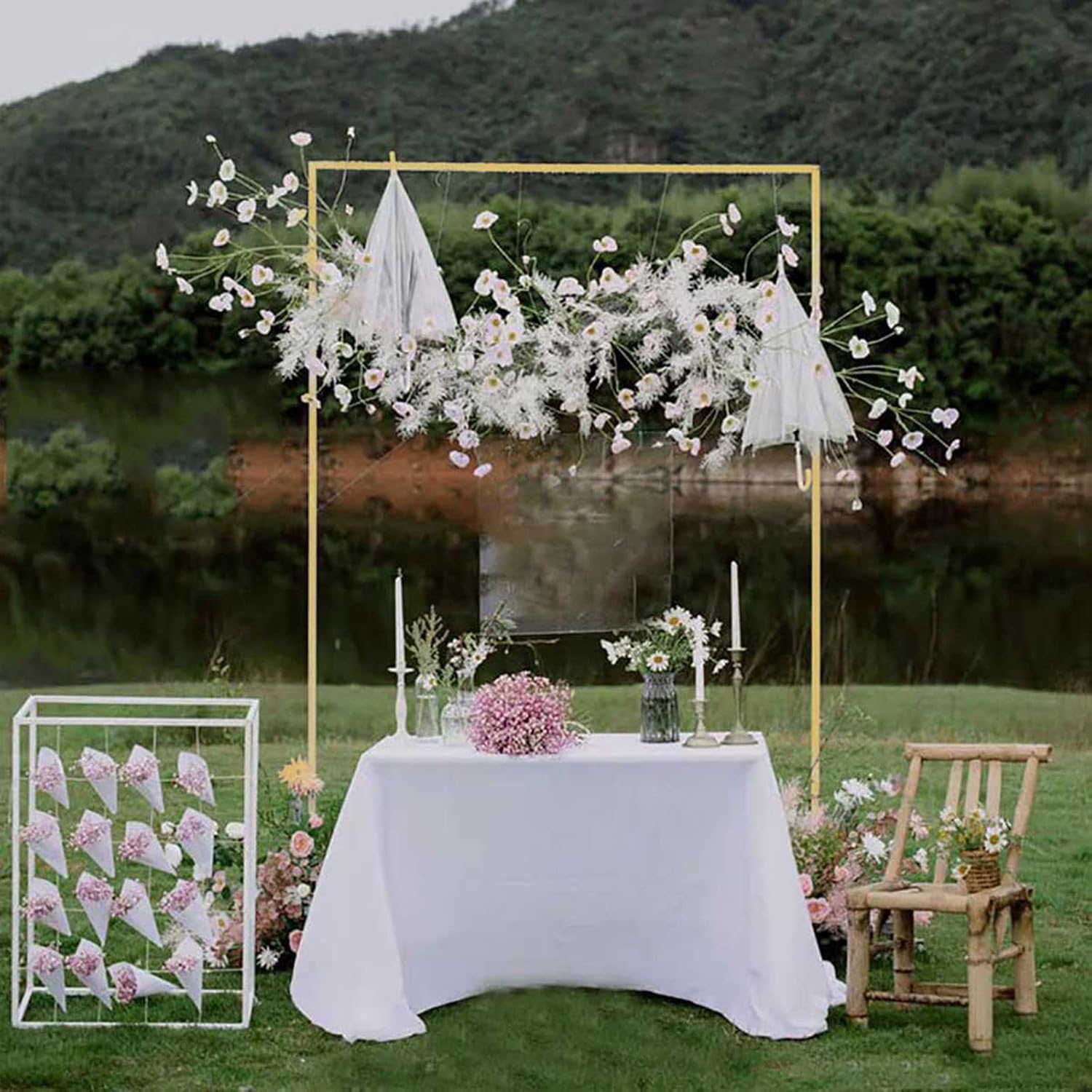 2x1.05m Wedding Arch Backdrop Stand,Wedding Backdrop Stand Kit,Ceremony ...