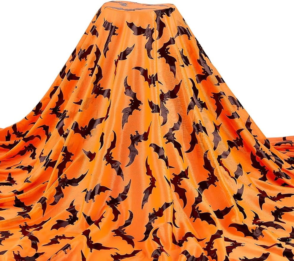 2x1.7 Yard Black Bat Pattern Fabric Halloween Fabric by The Yard Dark ...