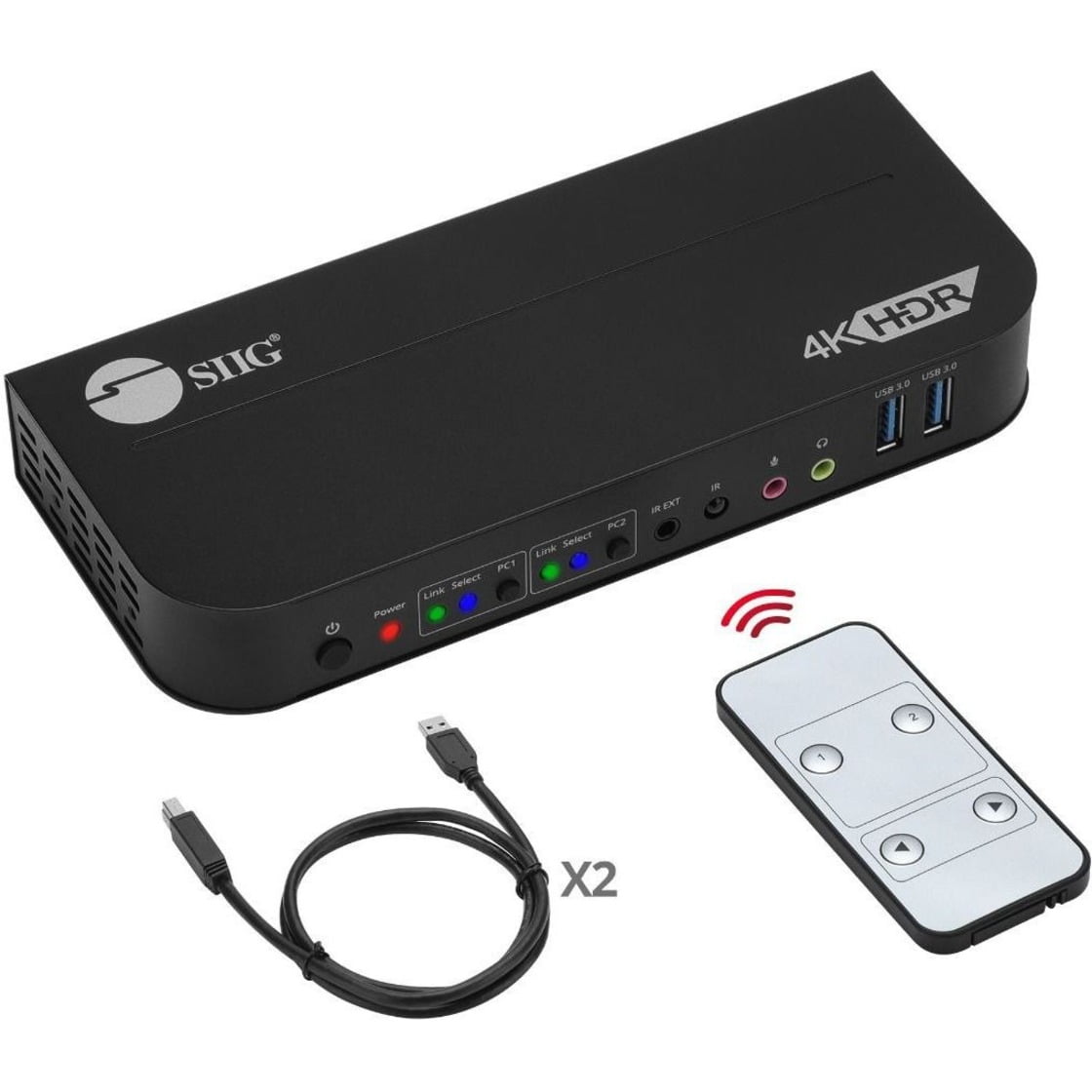 SIIG 2x1 DisplayPort 4K KVM USB 3.0 Switch with Remote Control ...