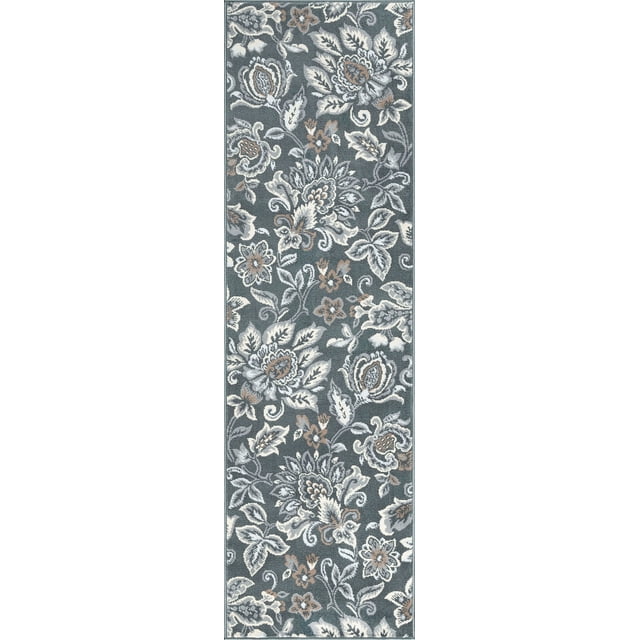 2x10 Traditional Dark Gray Runner Rugs for Hallway | Indoor Entry ...