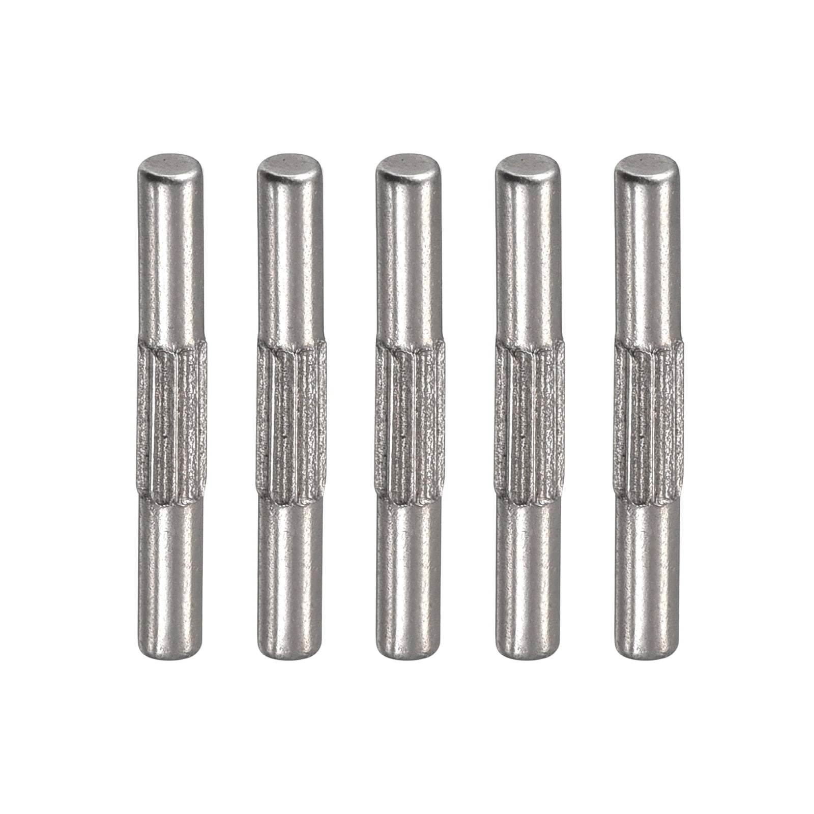 2x16mm 304 Stainless Steel Dowel Pins, 5 Pack Center Knurled Flat ...