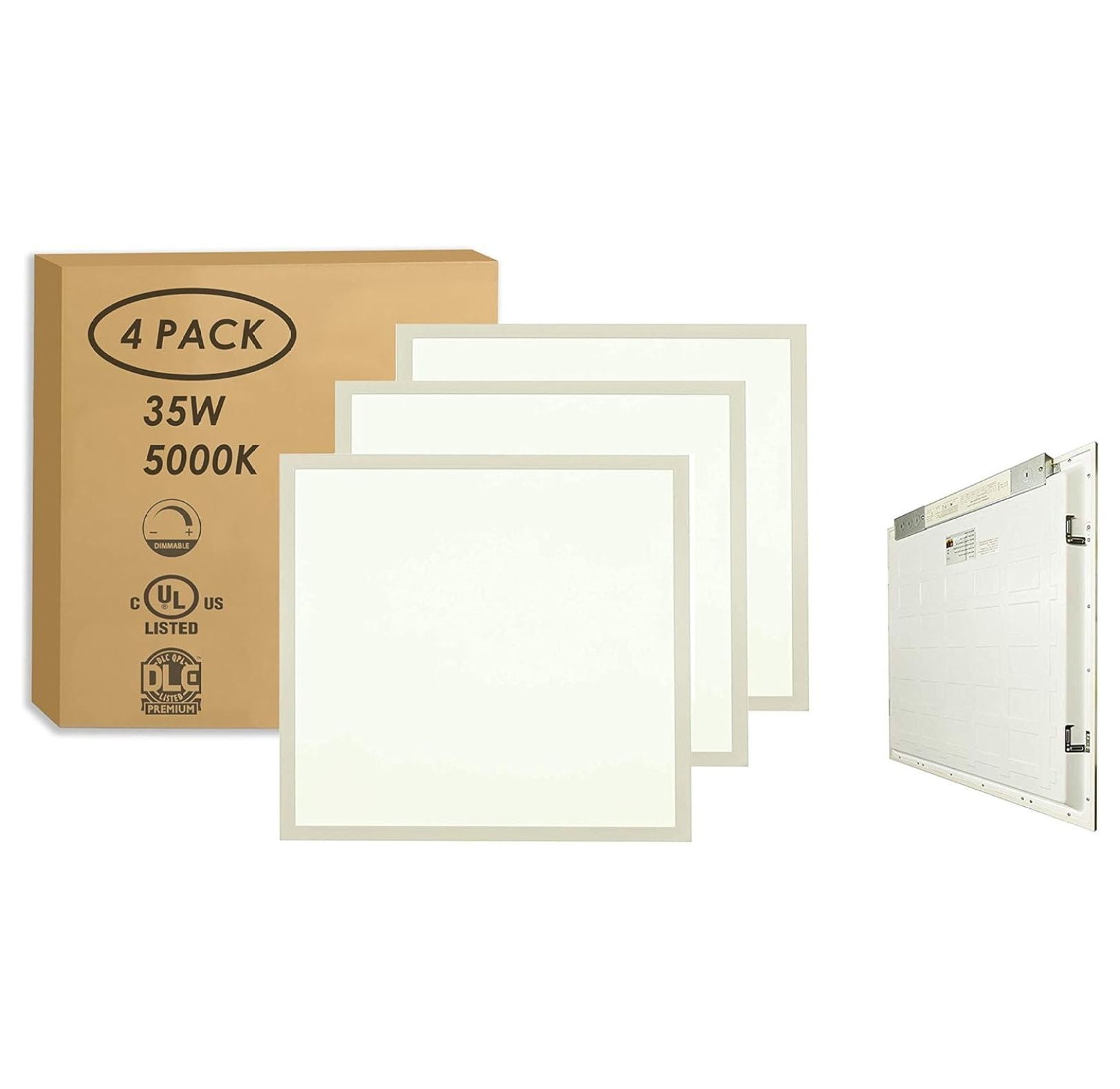 2x2 Backlit LED Panel Daylight White 35W 5000K DLC & UL 4 Pack ...