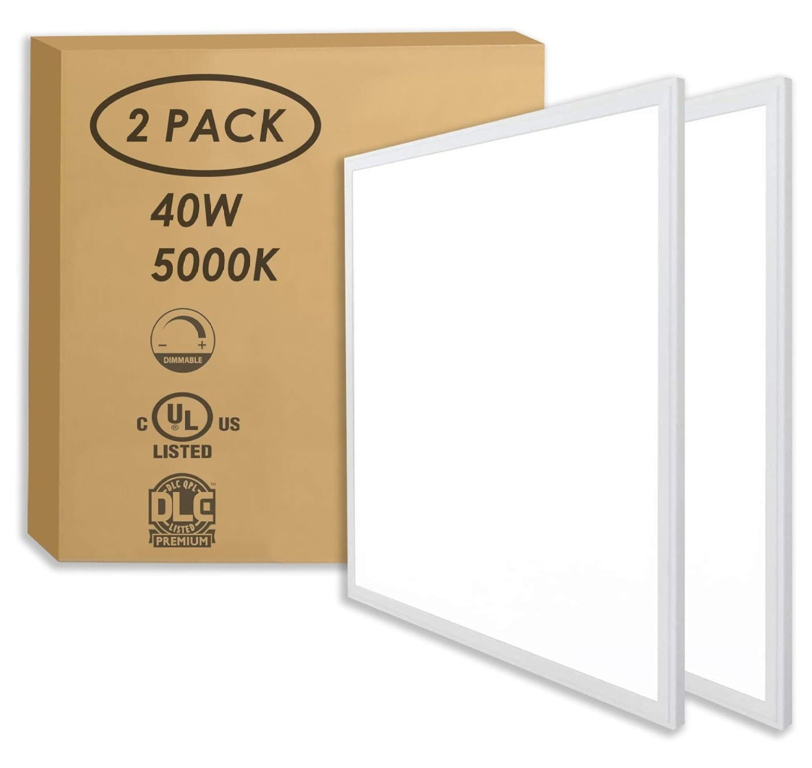 2x2 FT Edge Lit LED Panel Dimmable 0-10V, 40W (140W Equivalent), 5000K ...