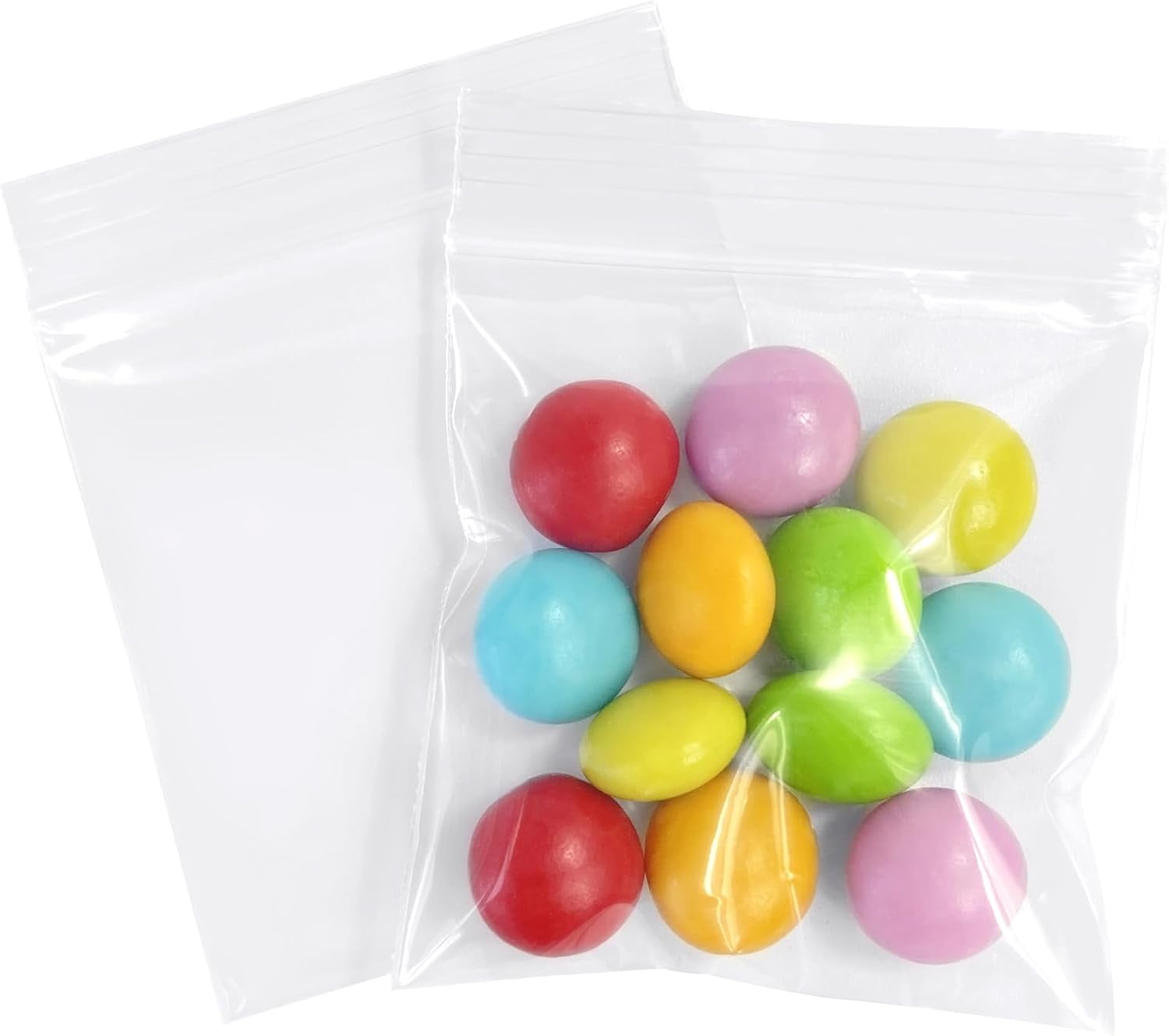 2x2 Mini Plastic Zip Bags,200Pieces Jewelry Bags, Clear Resealable ...