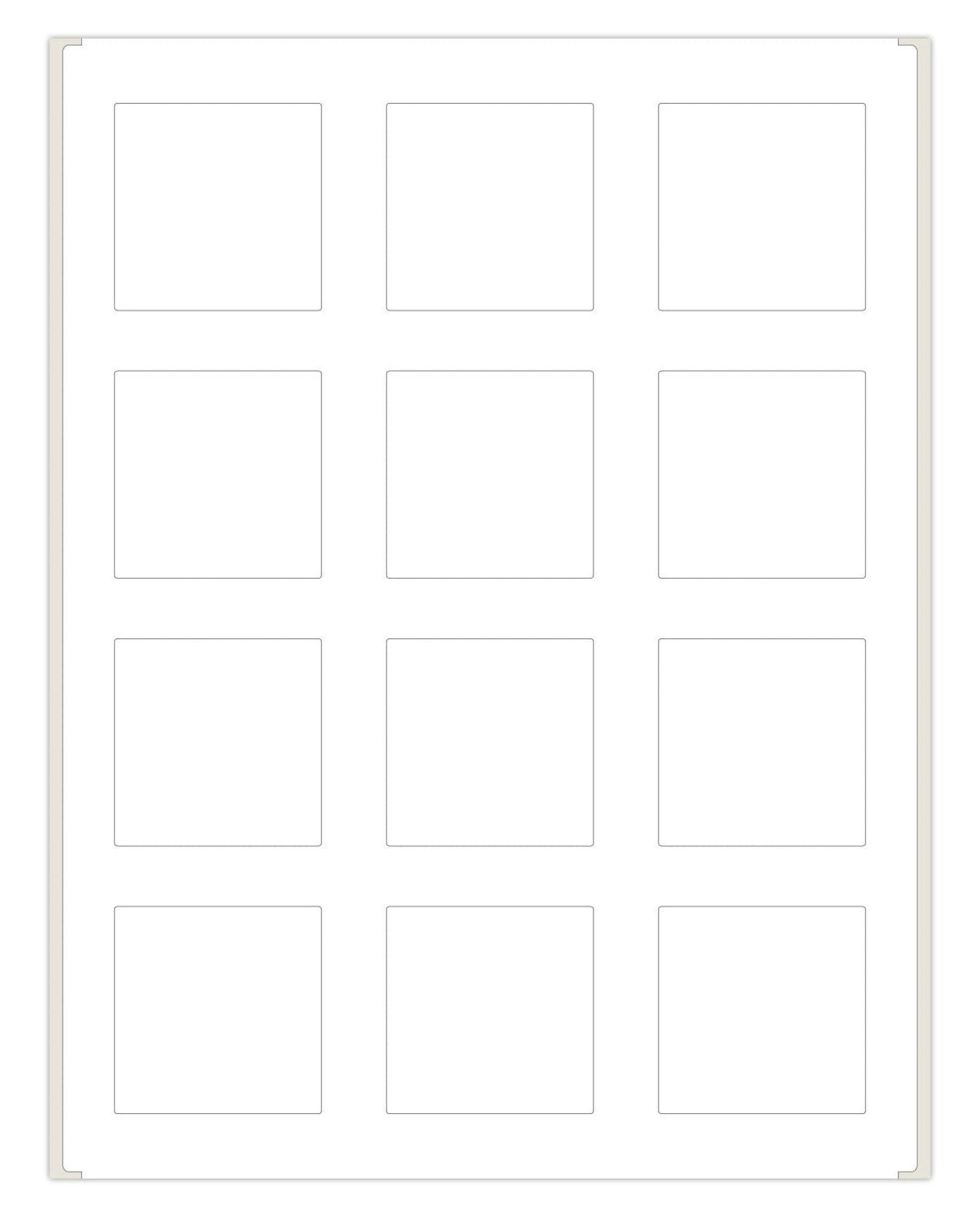 2x2 Square Labels - 3000 Labels - Permanent Adhesive White Matte ...