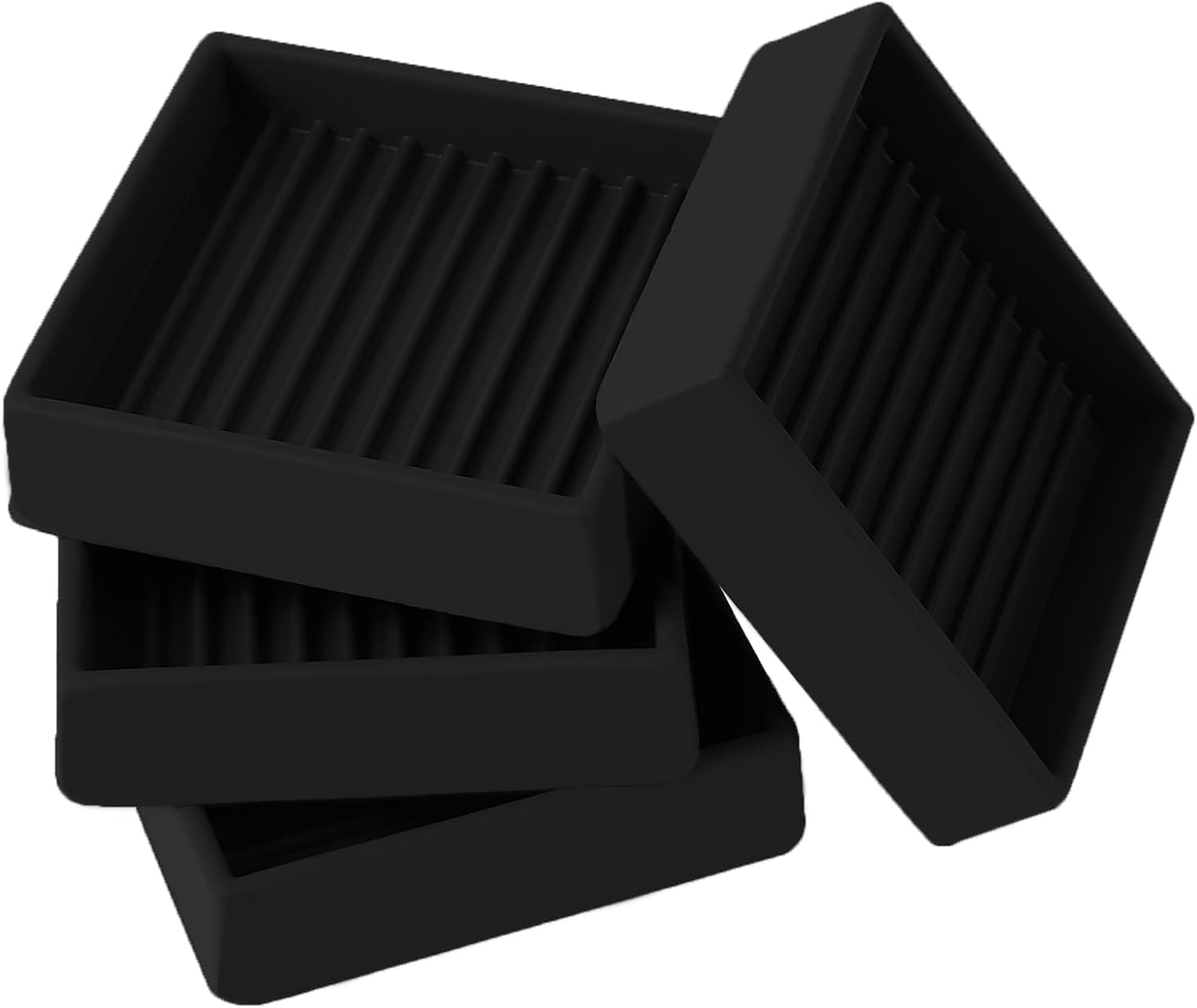 2x2 Square Rubber Furniture Caster Cups, Anti-Sliding Furniture Pads ...