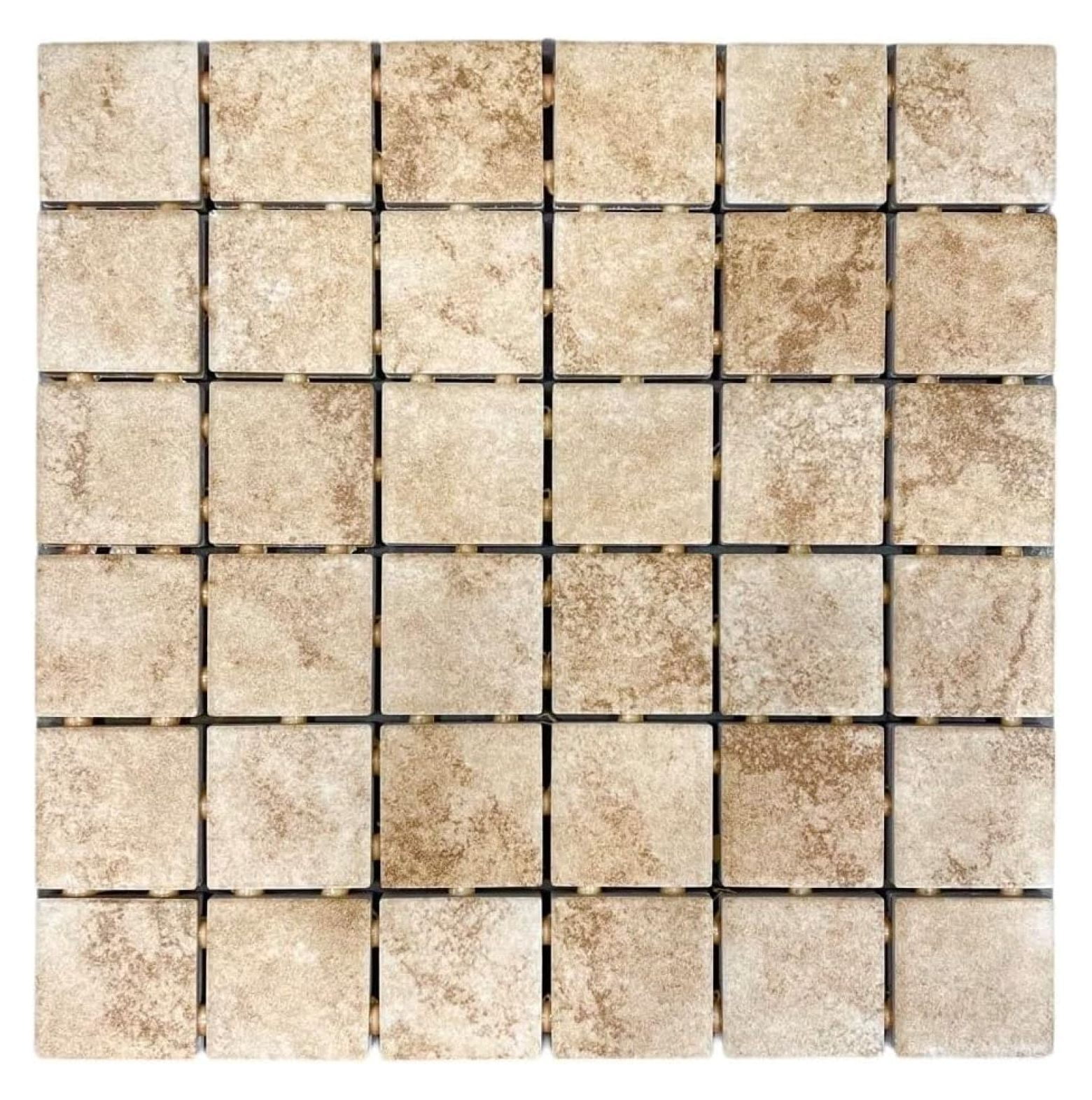 2x2 Stone Look Ceramic Tile Chateau Cape Mosaic Wall Floor (10 ...