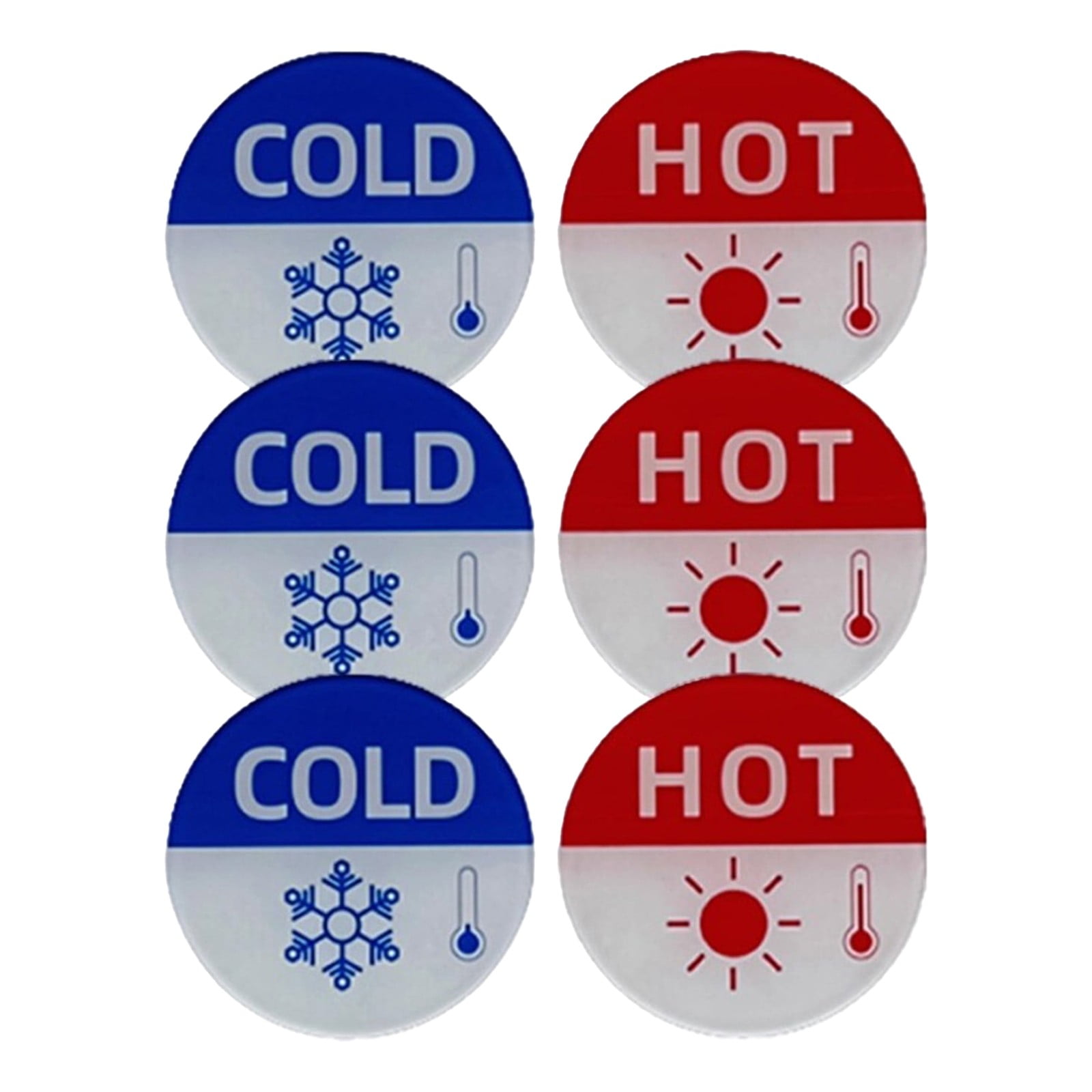 2x2 inch 6Psc Hot and Cold Signs Self Adhesive Acrylic Cold and Hot ...