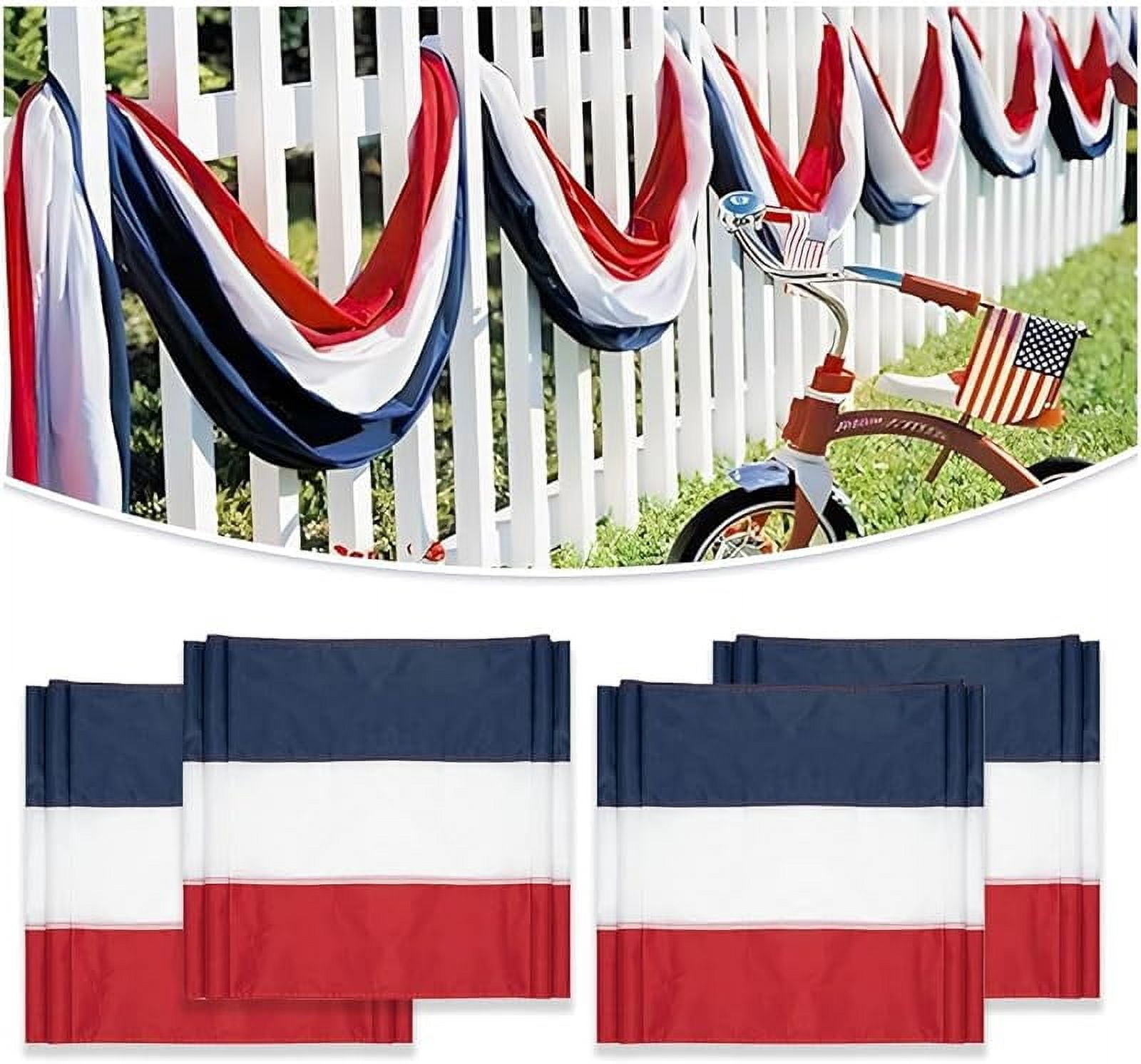 2x20Ft Large Patriotic US Flag Bunting Decorations 4th of July Red ...