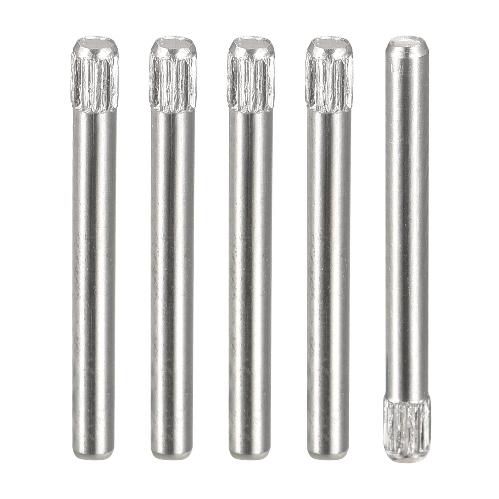 2x20mm 304 Stainless Steel Dowel Pins, 5 Pack Knurled Head Flat End ...