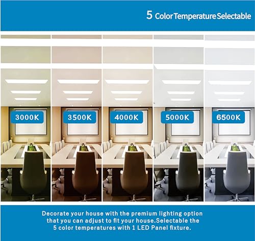 2x2FT LED Panel Light,5 Wattages Selectable 20/25/30/35/40W, 5 Colors ...