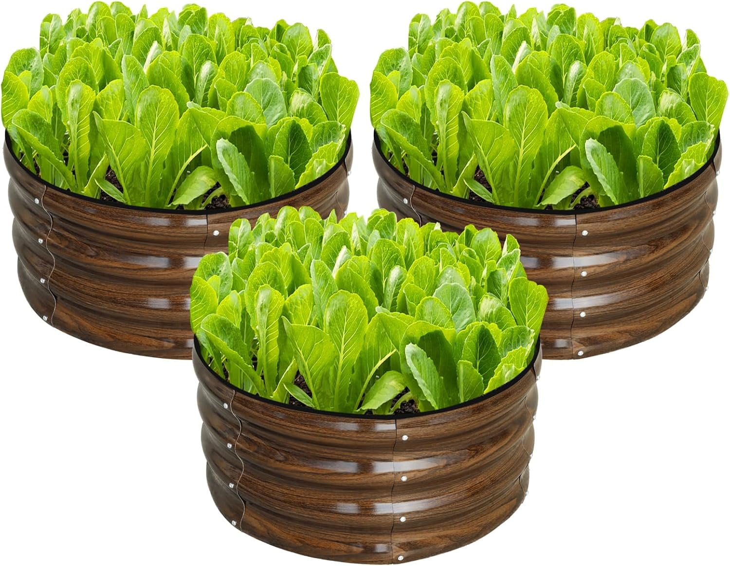 2x2x1ft Round Galvanized Raised Garden Bed Kit Outdoor, Metal Planter ...