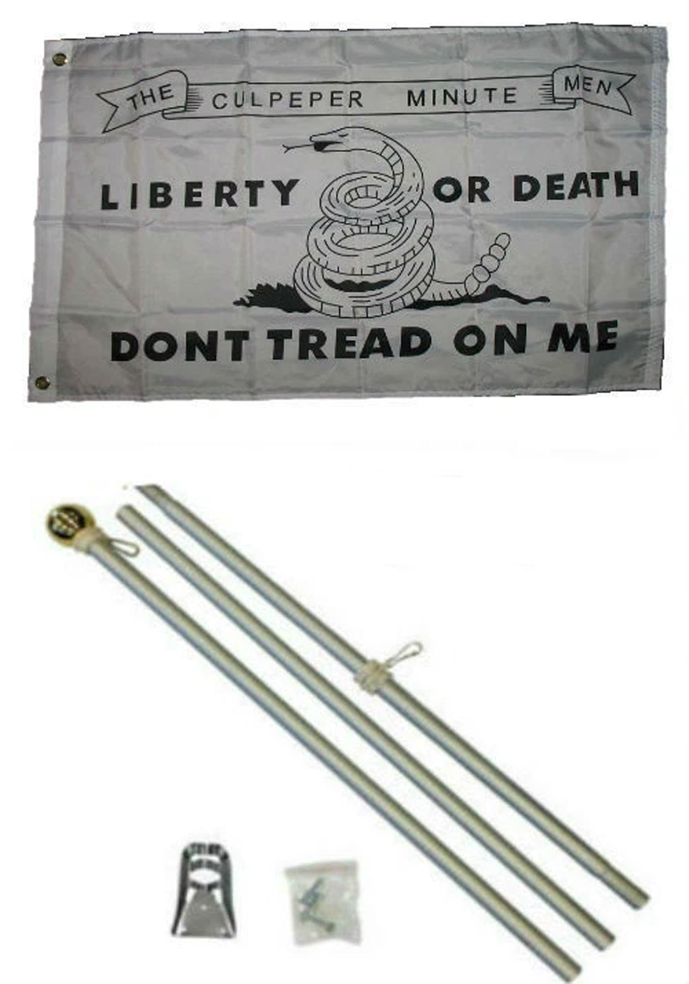 2x3 2'x3' Culpepper Culpeper Liberty White Flag Aluminum Pole Kit Gold ...