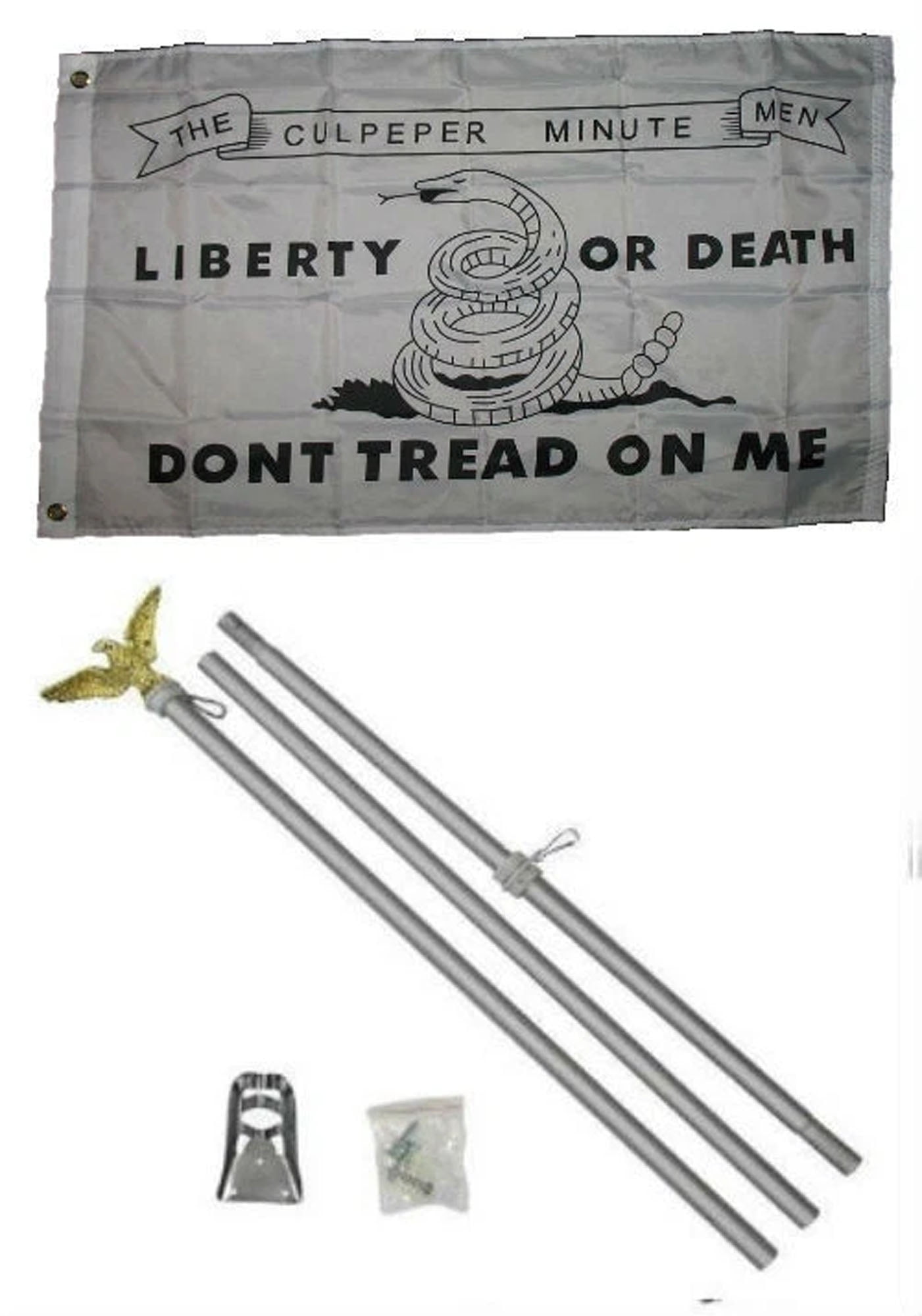 2x3 2'x3' Culpepper Culpeper Liberty White Flag Aluminum Pole Kit Set ...