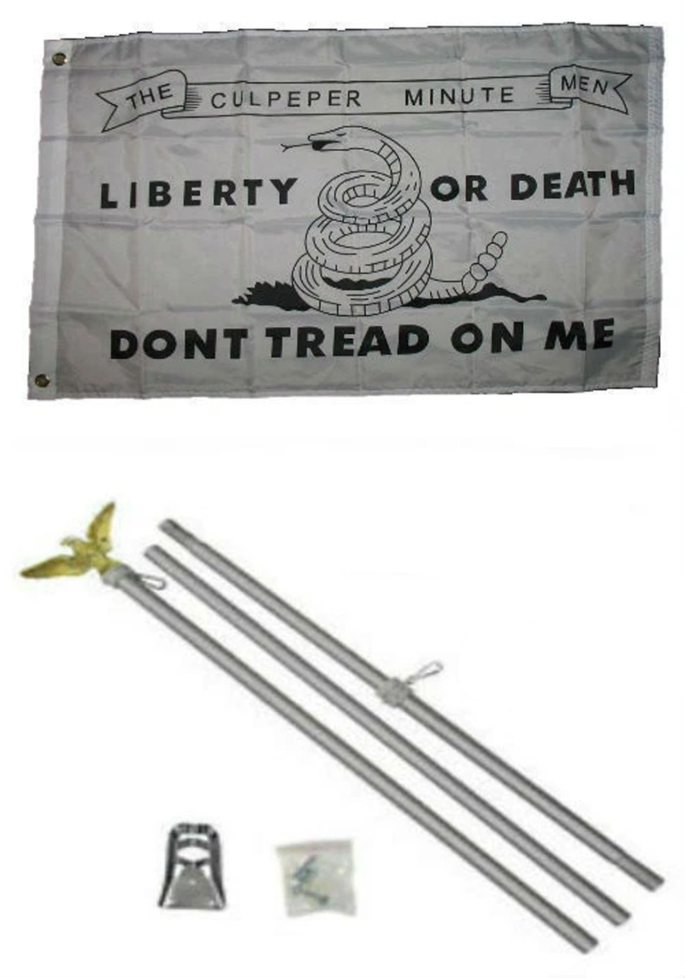 2x3 2'x3' Culpepper Culpeper Liberty White Flag Galvanized Pole Kit ...