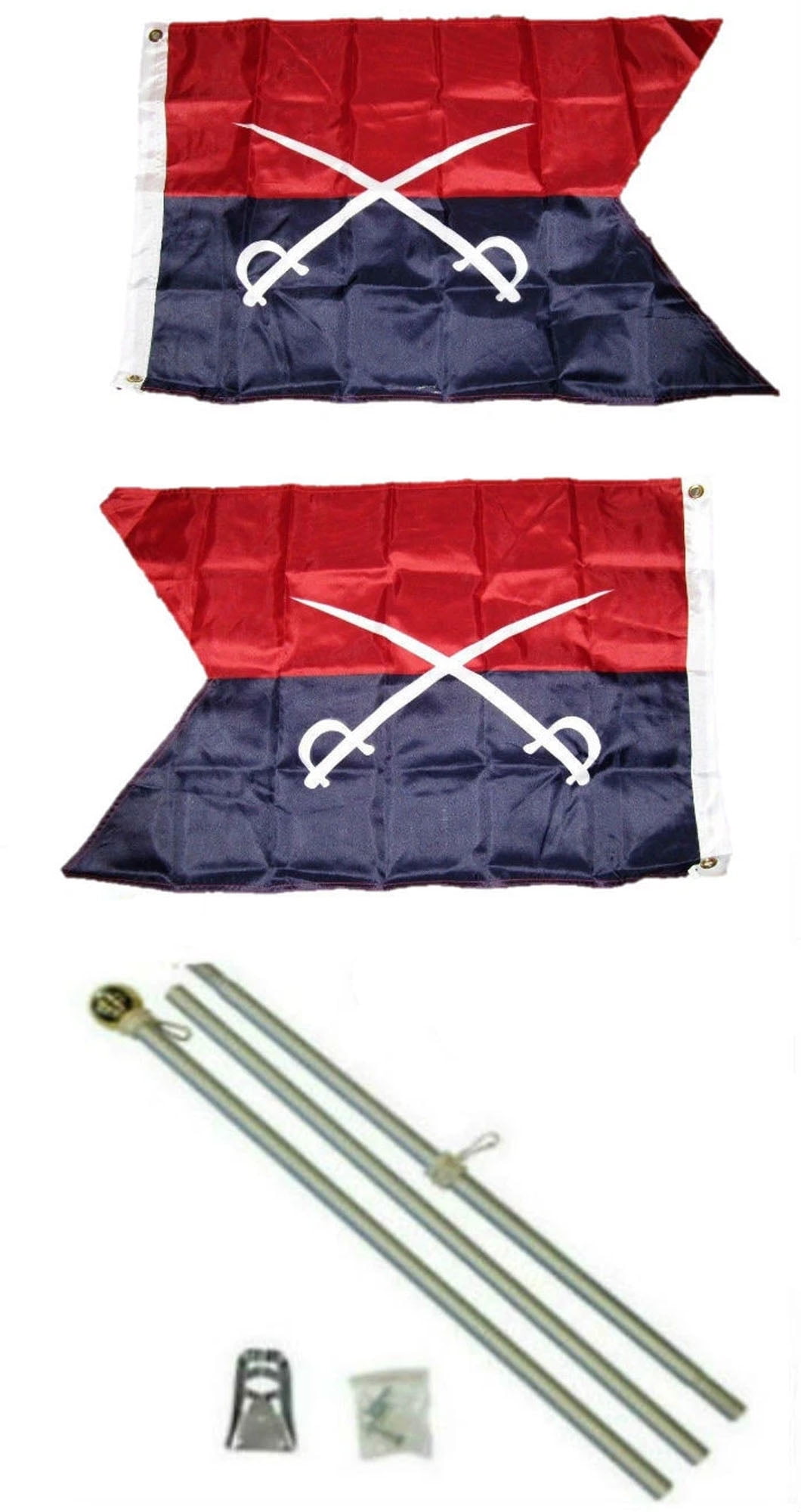 2x3 2'x3' Historical General Custer 2ply Flag Aluminum Pole Kit Ball ...