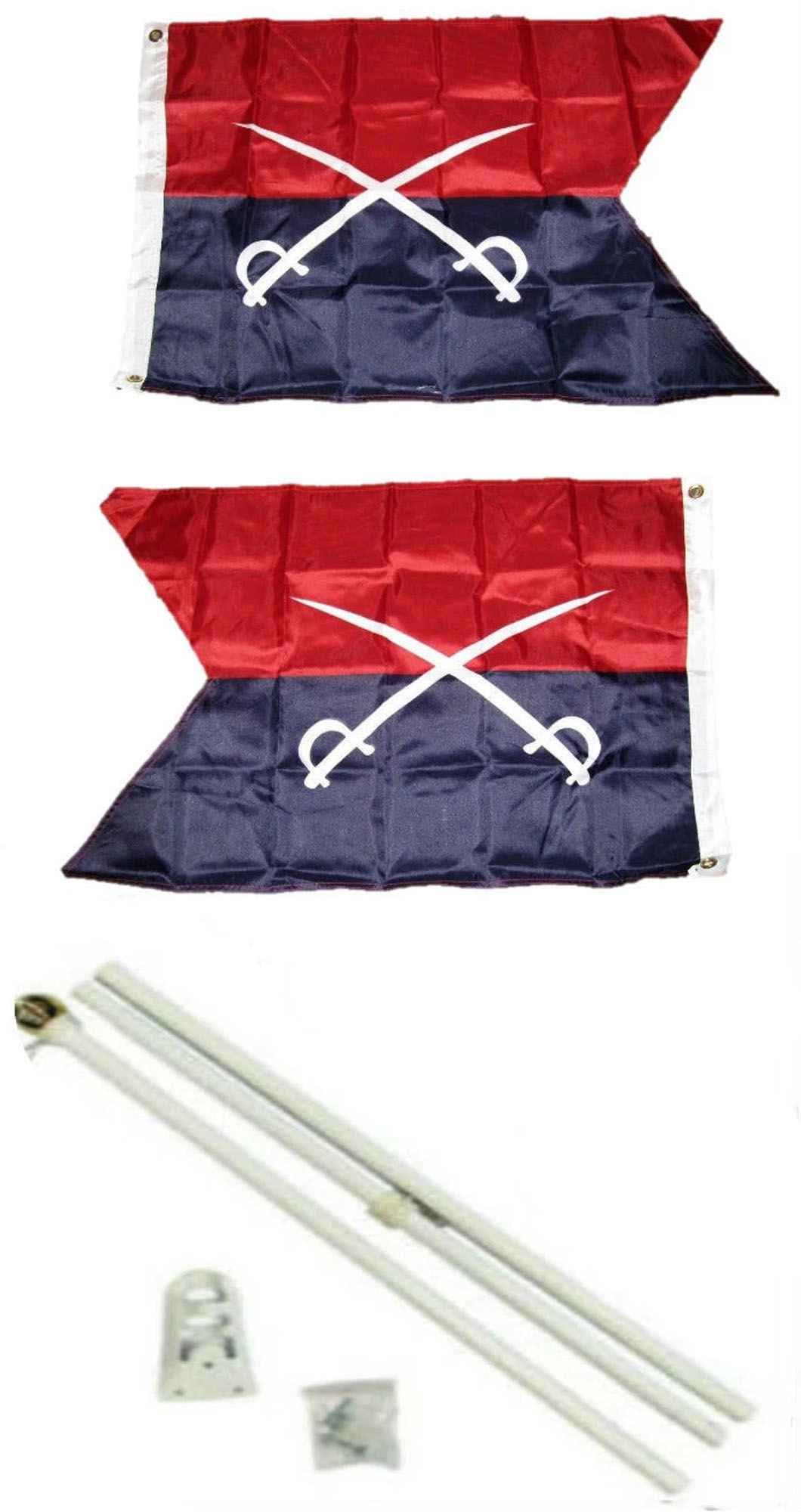 2x3 2'x3' Historical General Custer 2ply Flag White Pole Kit Gold Ball ...