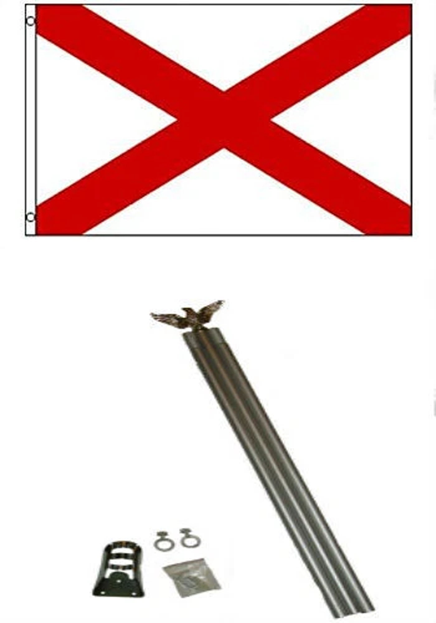 2x3 2'x3' State of Alabama Flag Aluminum Pole Kit Set - Walmart.com