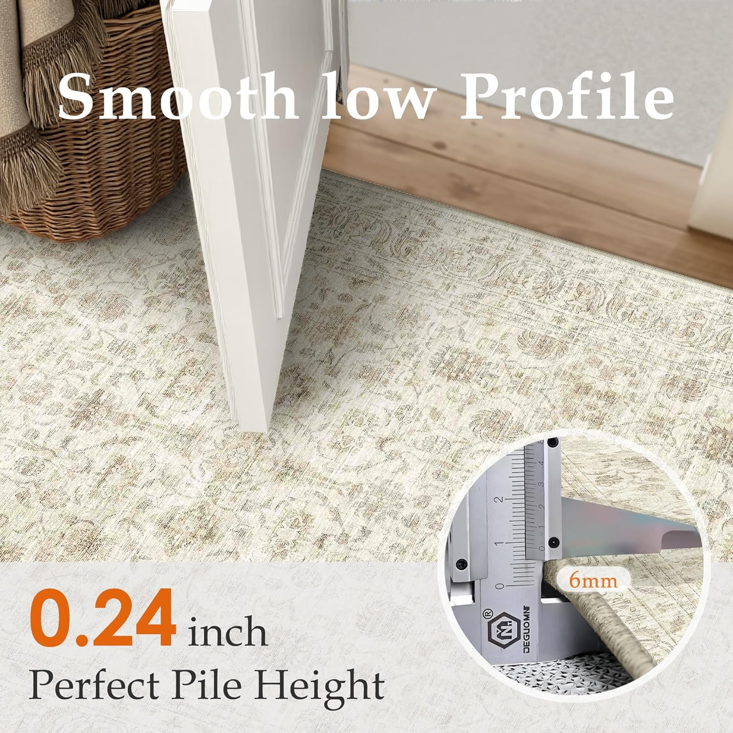 2x3 Area Rug Machine Washable Entryway Door Mat Vintage Distressed Non ...