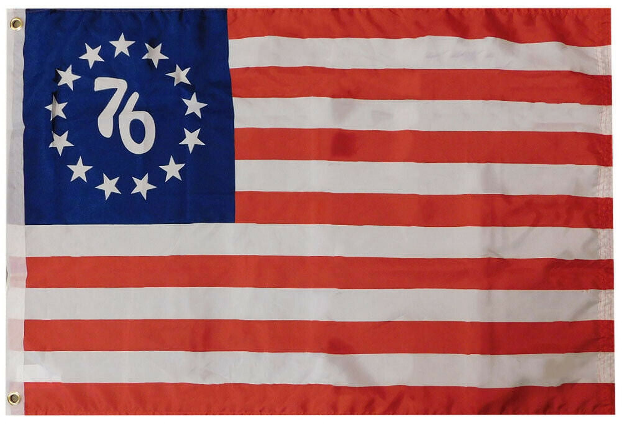 2x3 BETSY ROSS '76 American Flag Brass Grommets - Walmart Business Supplies