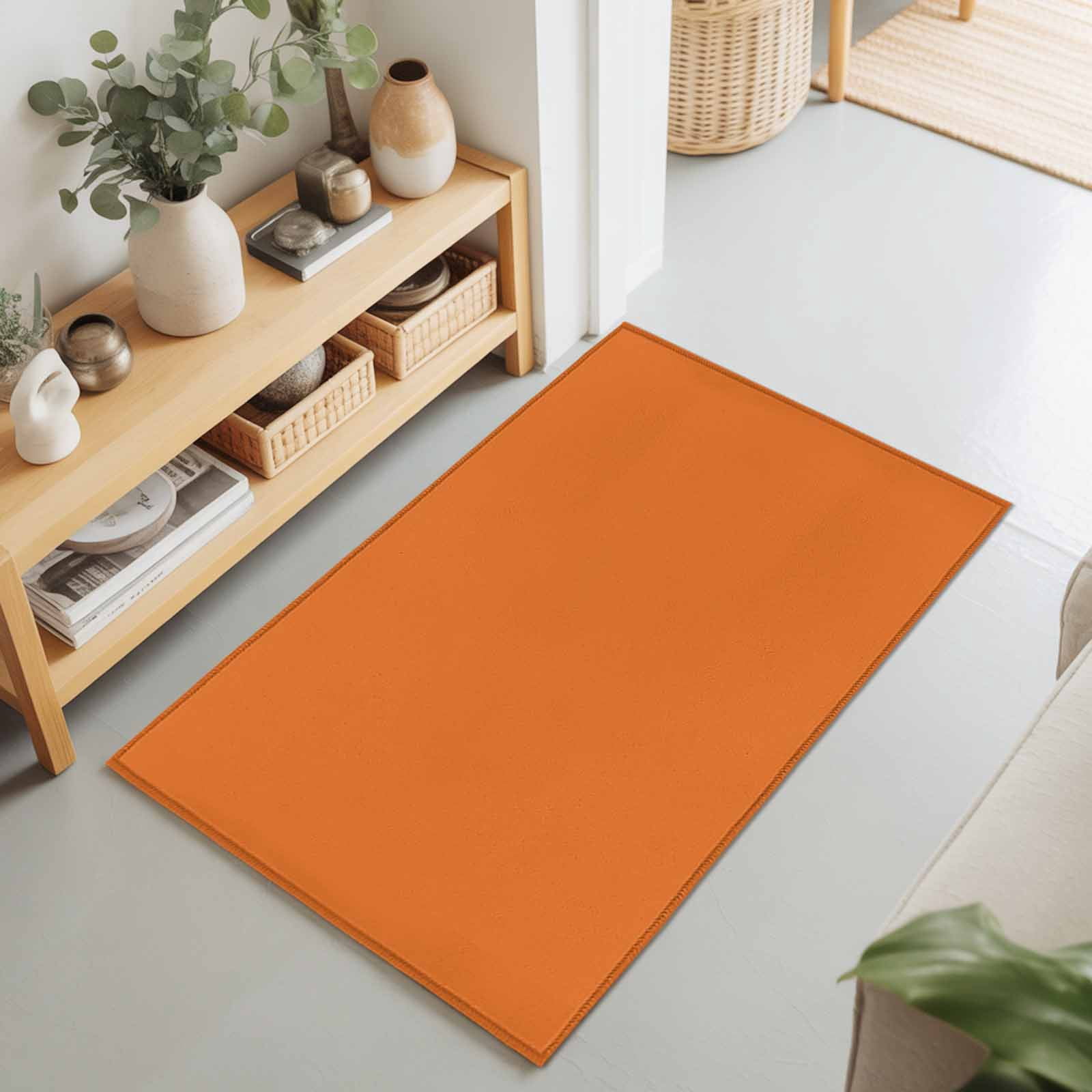 2x3 Bright Orange Small Area Rug for Entryway, Washable Non Slip Low ...