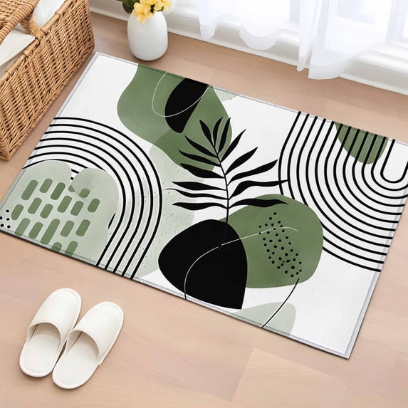 2x3 Door Mat Rug, Boho Geometric Non-Skid Rubber Backing Large ...