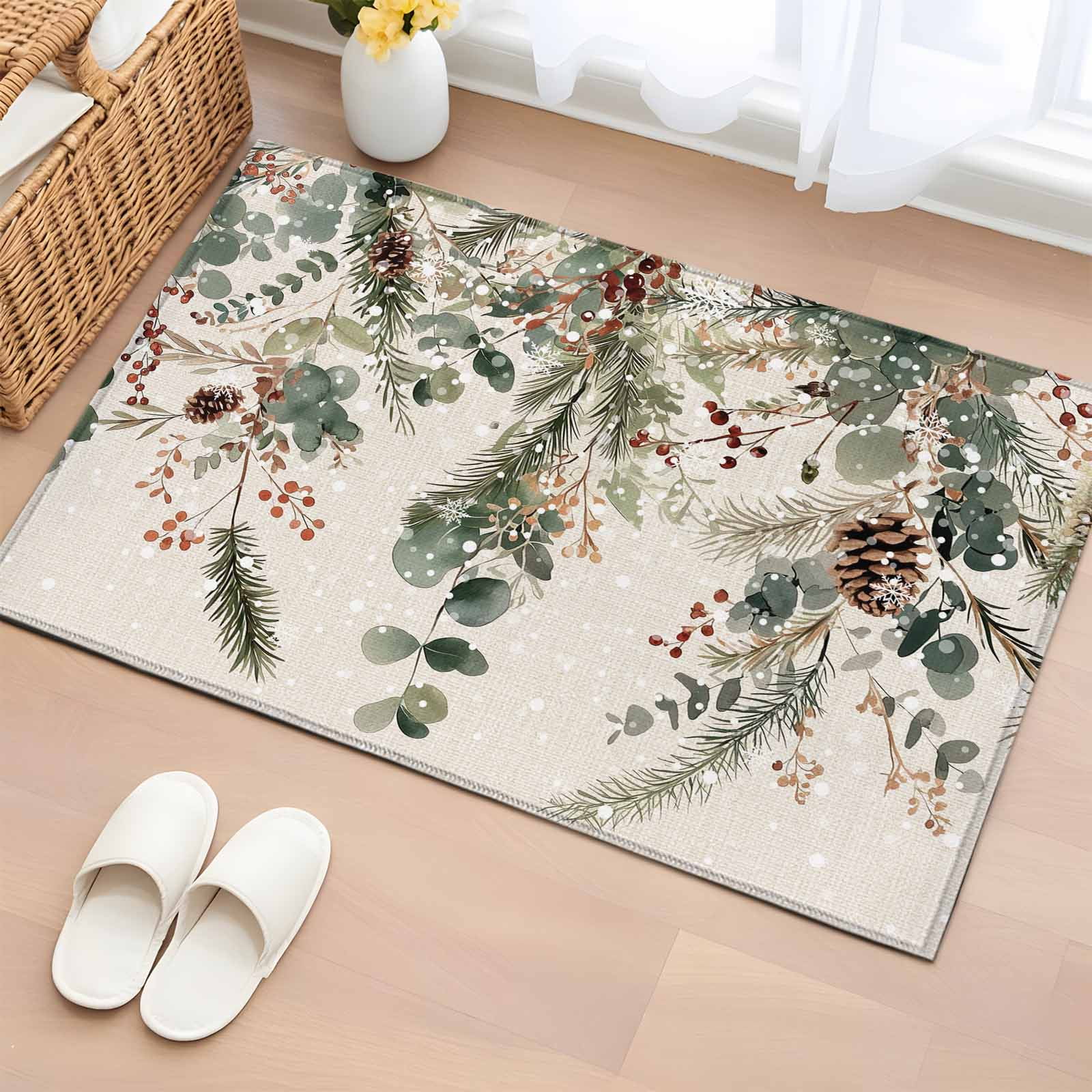 2x3 Door Mat Rug, Christmas Non-Skid Rubber Backing Large Rectangle ...