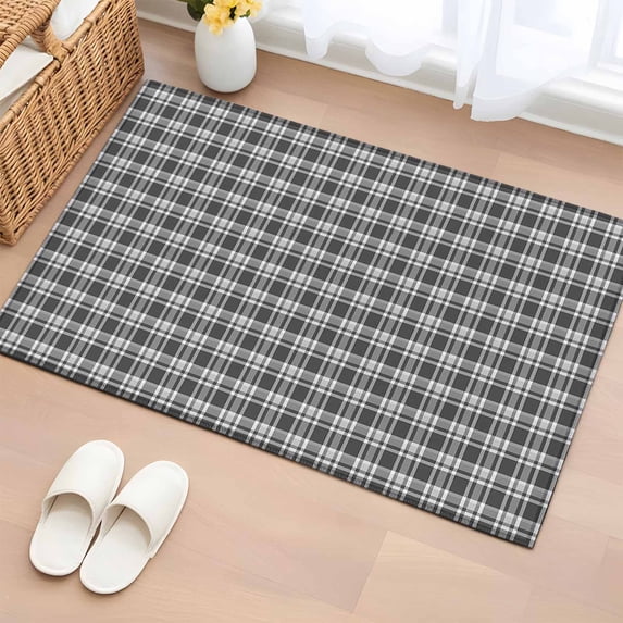 2x3 Door Mat Rug, Geometric Lattice, Non-Skid Rubber Backing Large ...
