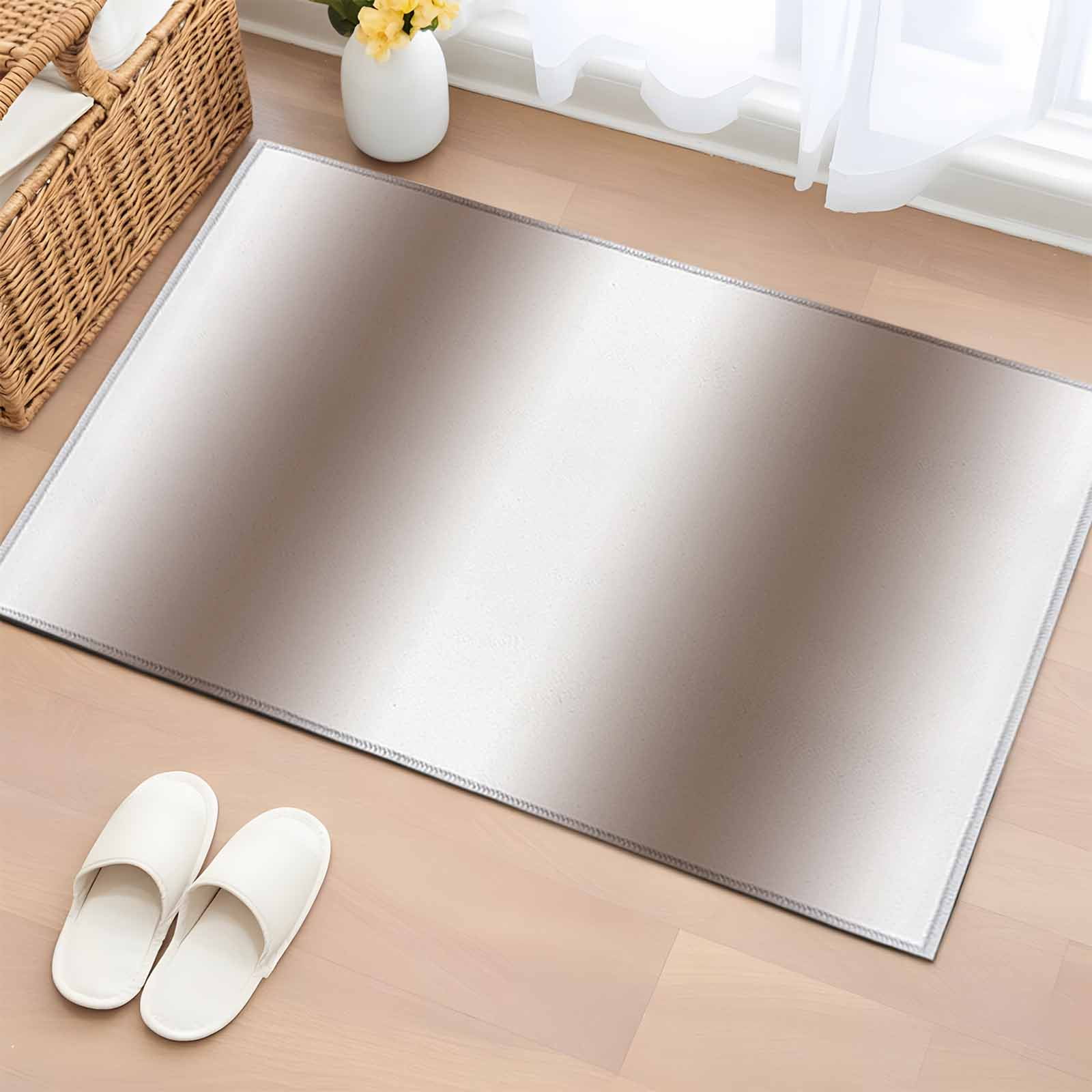 2x3 Door Mat Rug, White Brown Non-Skid Rubber Backing Large Rectangle ...