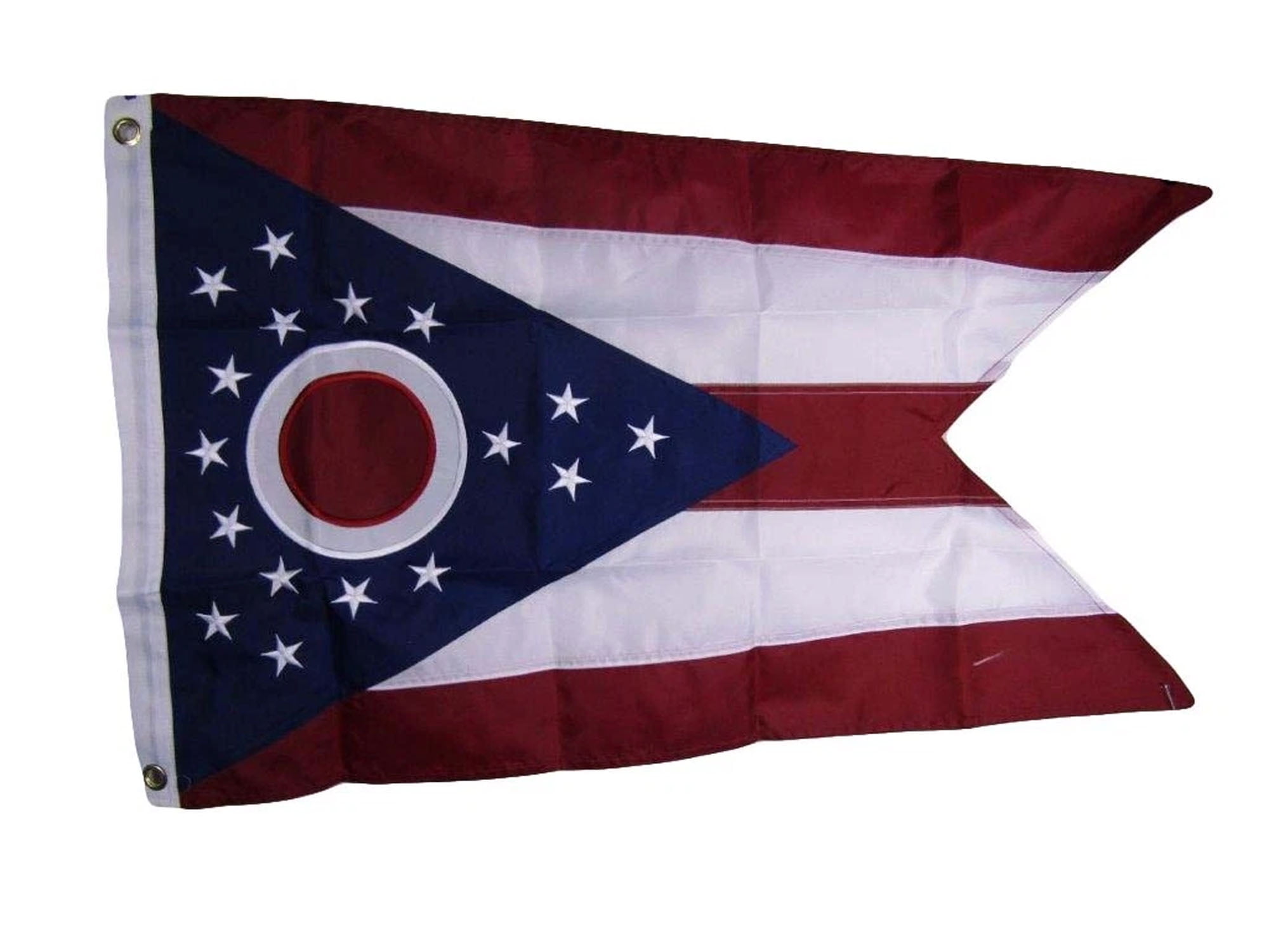 2x3 Embroidered State of Ohio OH 210D Sewn Nylon Flag 2'x3' 2 clips ...