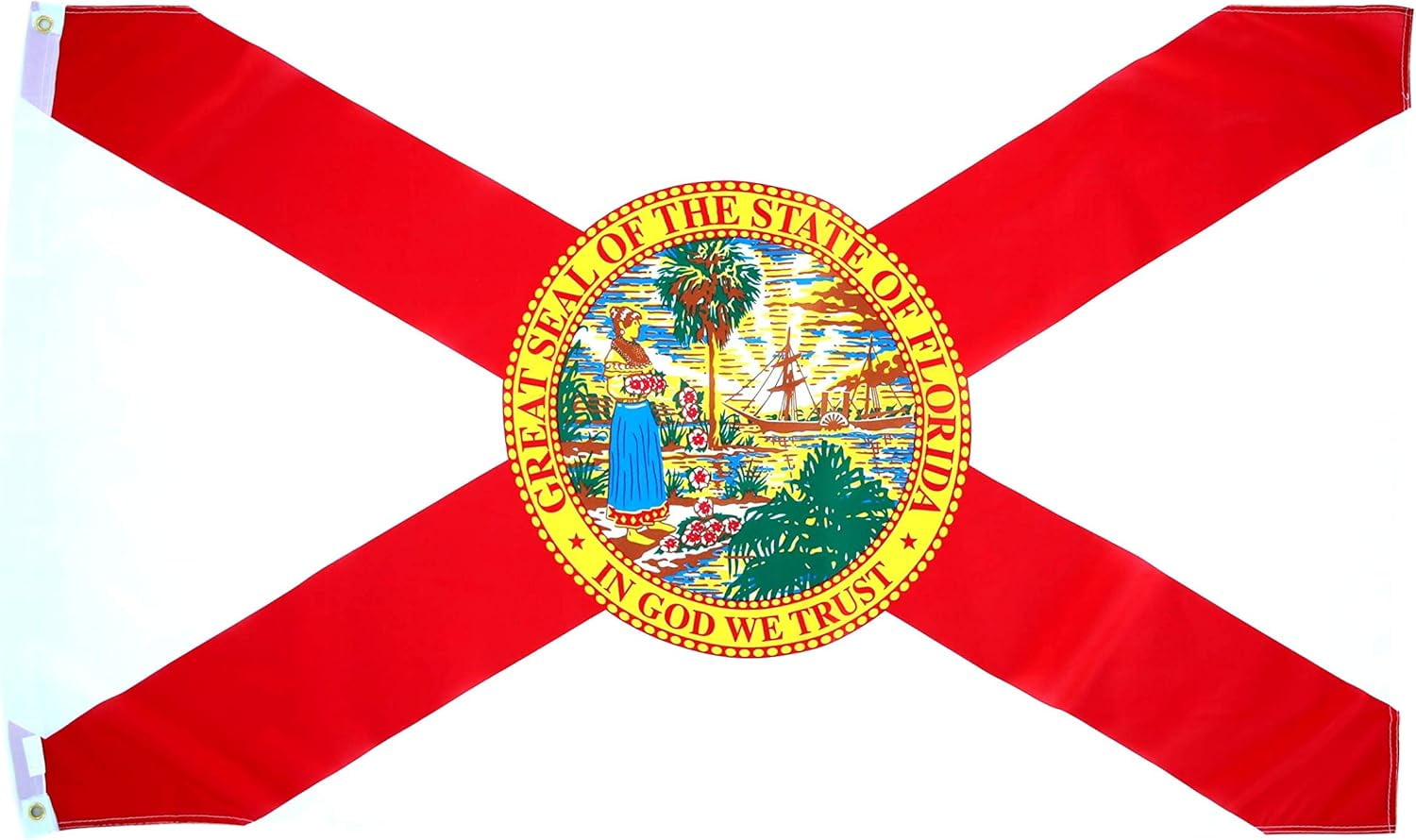 2x3 FT Florida Flag Made with 100% Polyester Fabric, Double Stitched ...