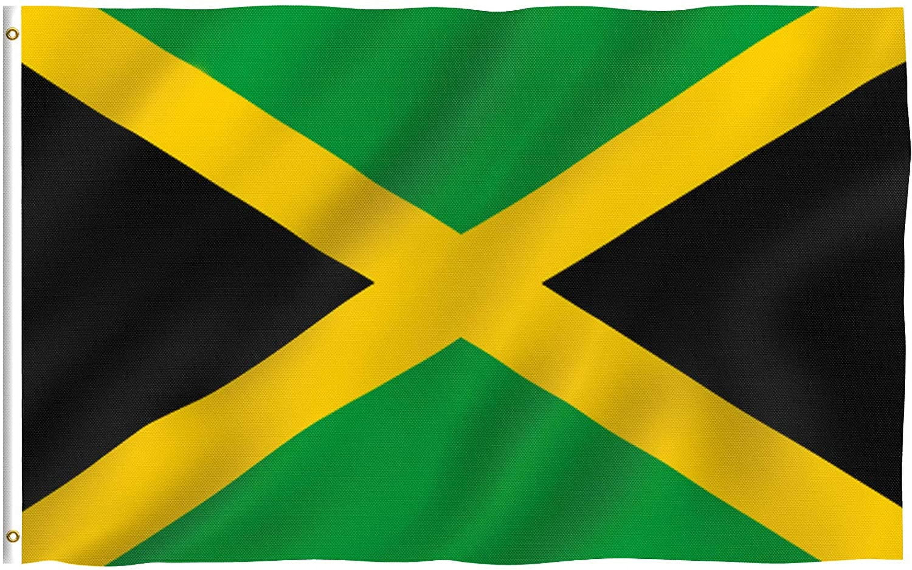 2x3 FT Jamaica Flag - Vivid Color and Fade proof - Canvas Header and ...