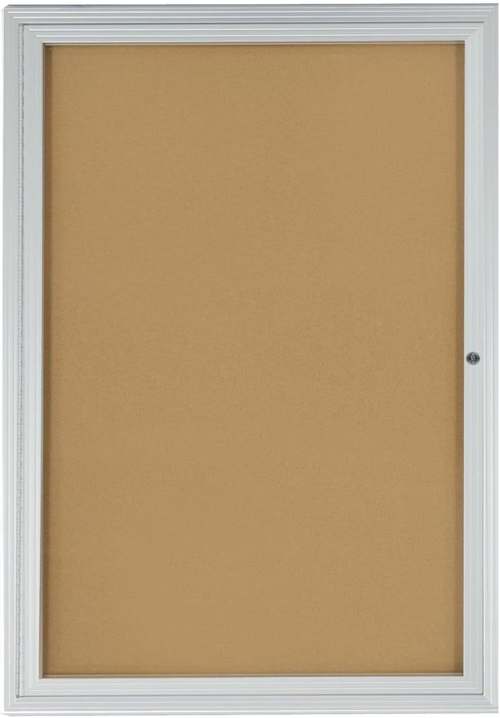 2x3 Foot Cork Enclosed Bulletin Board, 24 x 36 Inch with Hinged Door ...